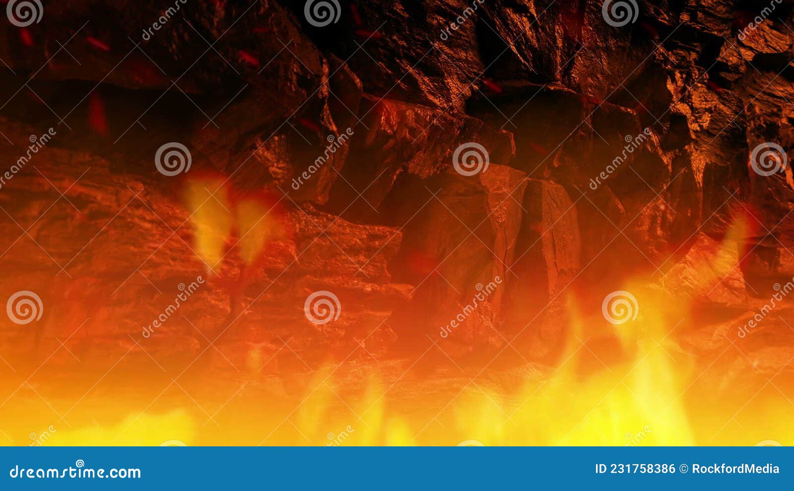 Inside Cave or Volcano with Fire Raging Stock Footage - Video of mount ...