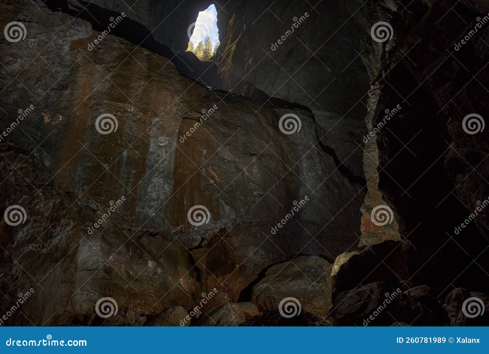 Underground River in a Cave Stock Image - Image of fall, cetatile ...