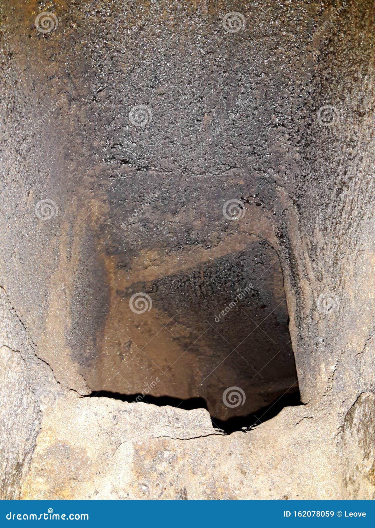 Inside of a Chimney Whose Walls are Covered with Soot and Tar Stock ...