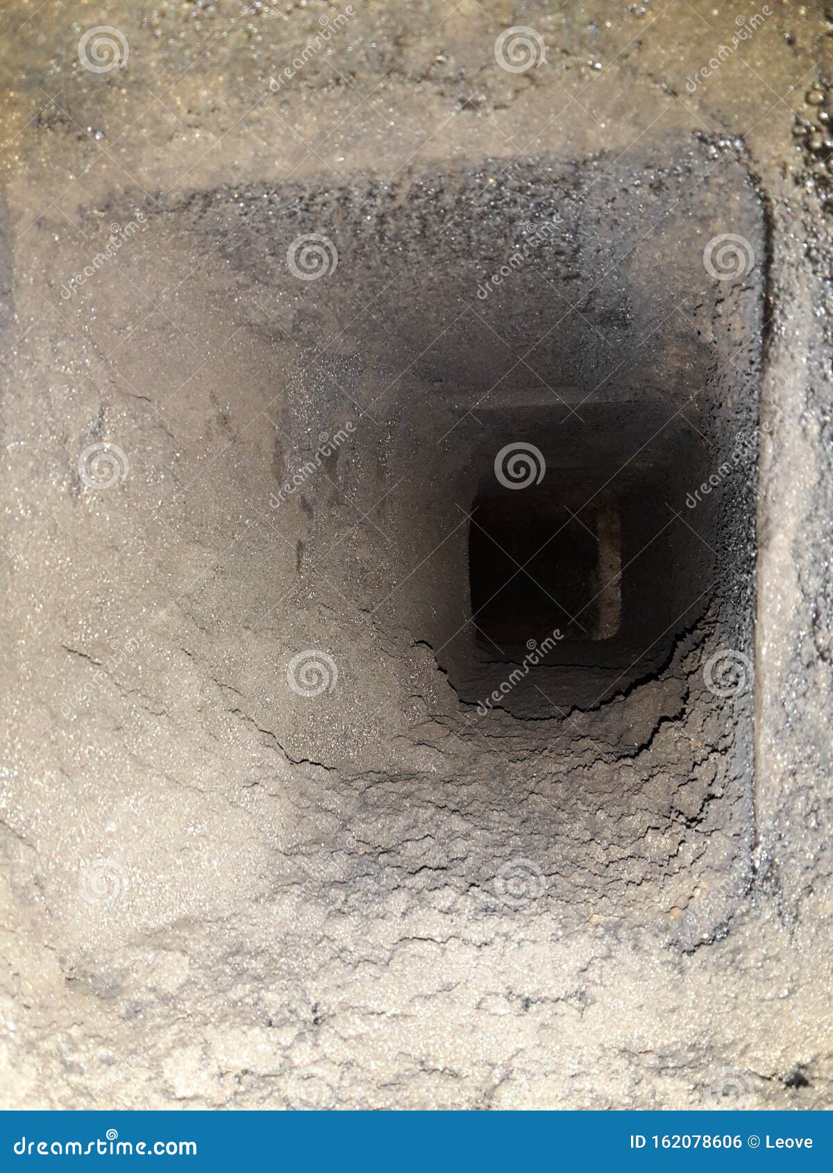 Inside of Chimney Whose Walls are Covered with Soot and Tar Stock Photo ...