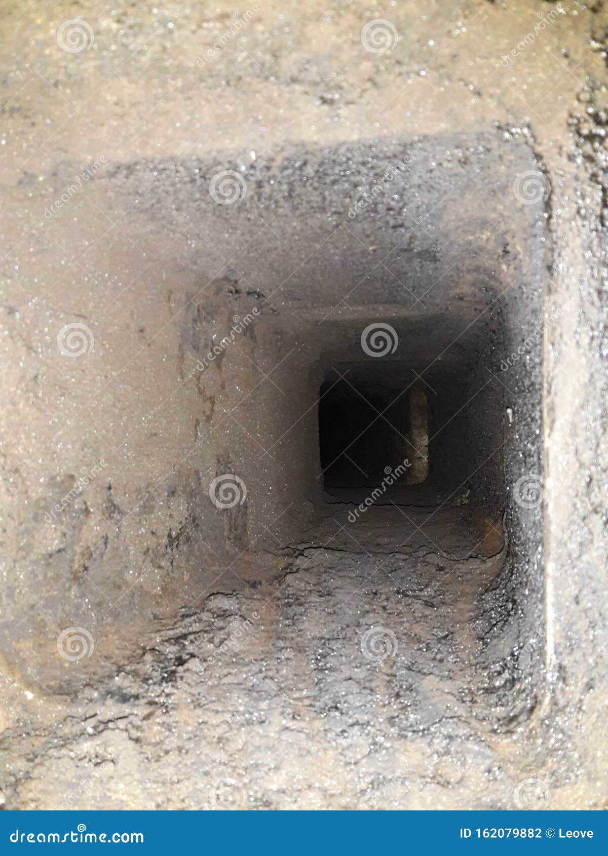 Inside Chimney Whose Walls are Covered with Soot and Tar Stock Photo ...