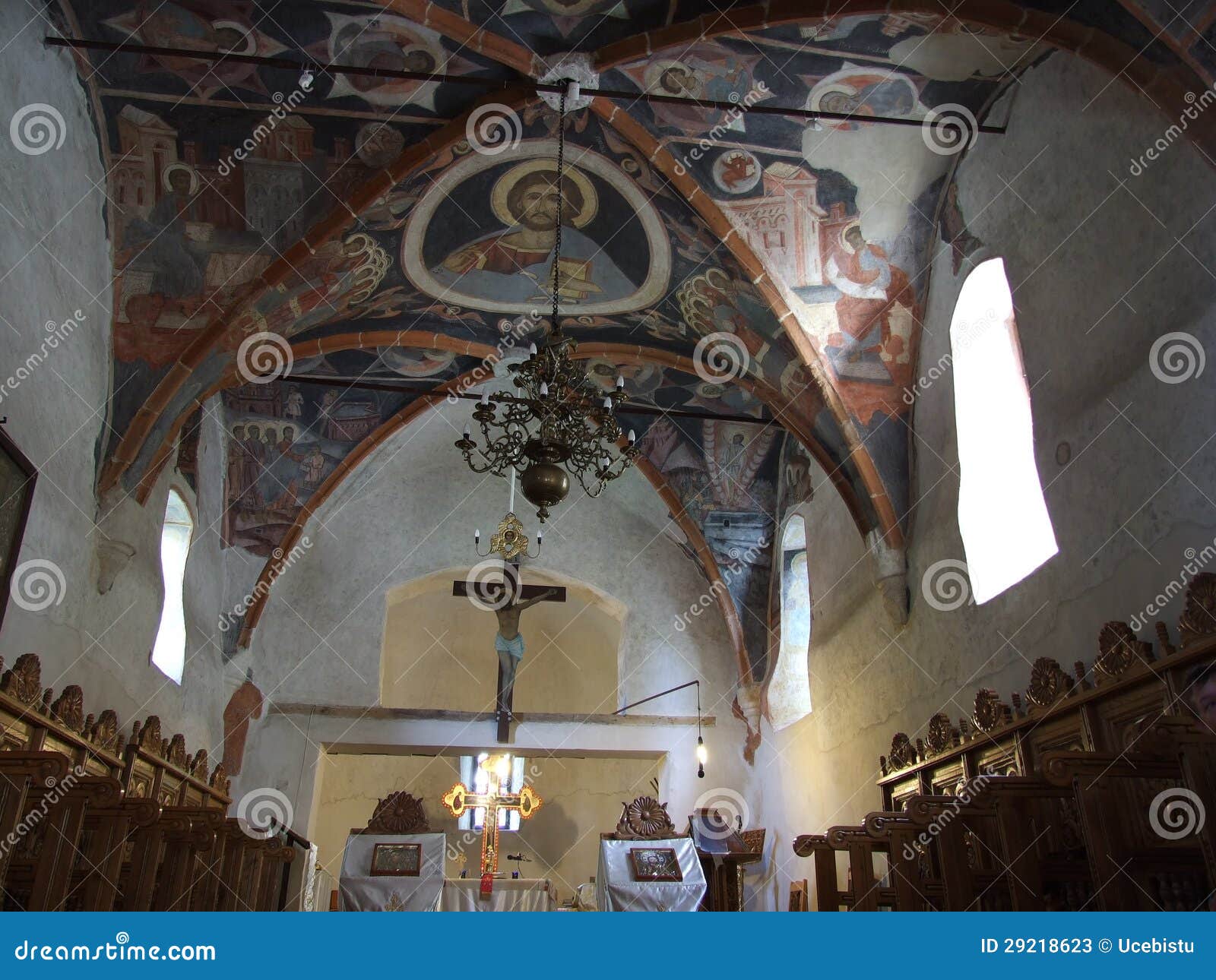 Inside christian church stock image. Image of light, rasnov - 29218623