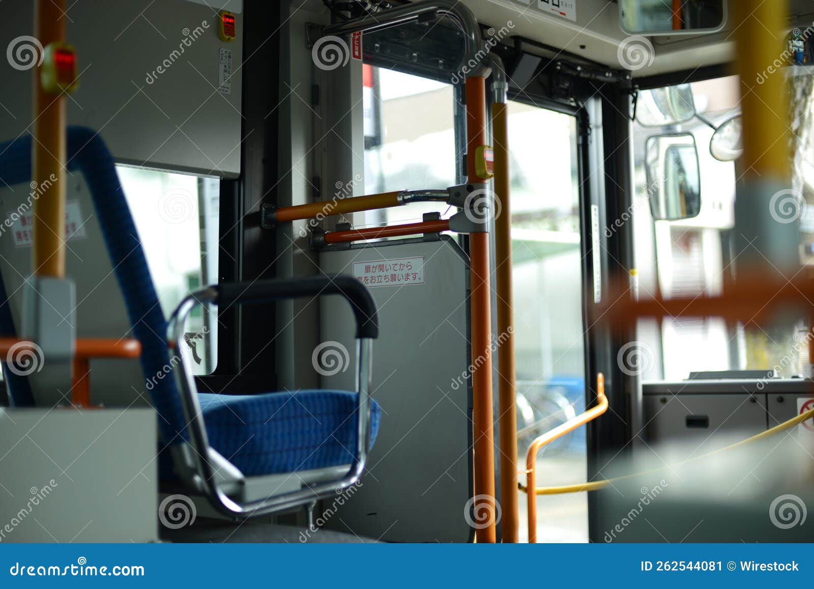 Inside of a City Bus with Empty Passengers Seats Stock Image - Image of ...