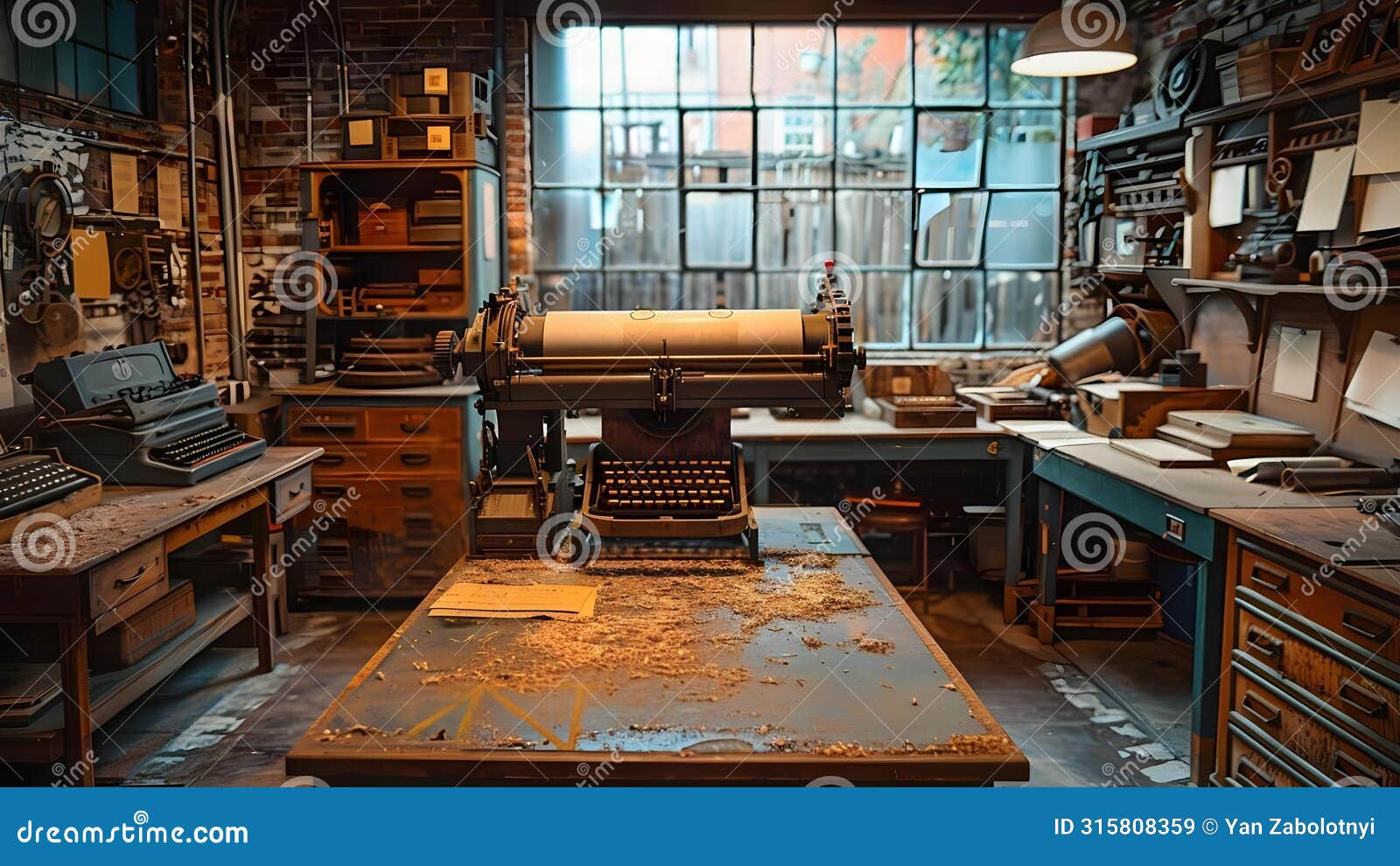 Inside a Classic Printing Workshop Featuring Antique Press and ...