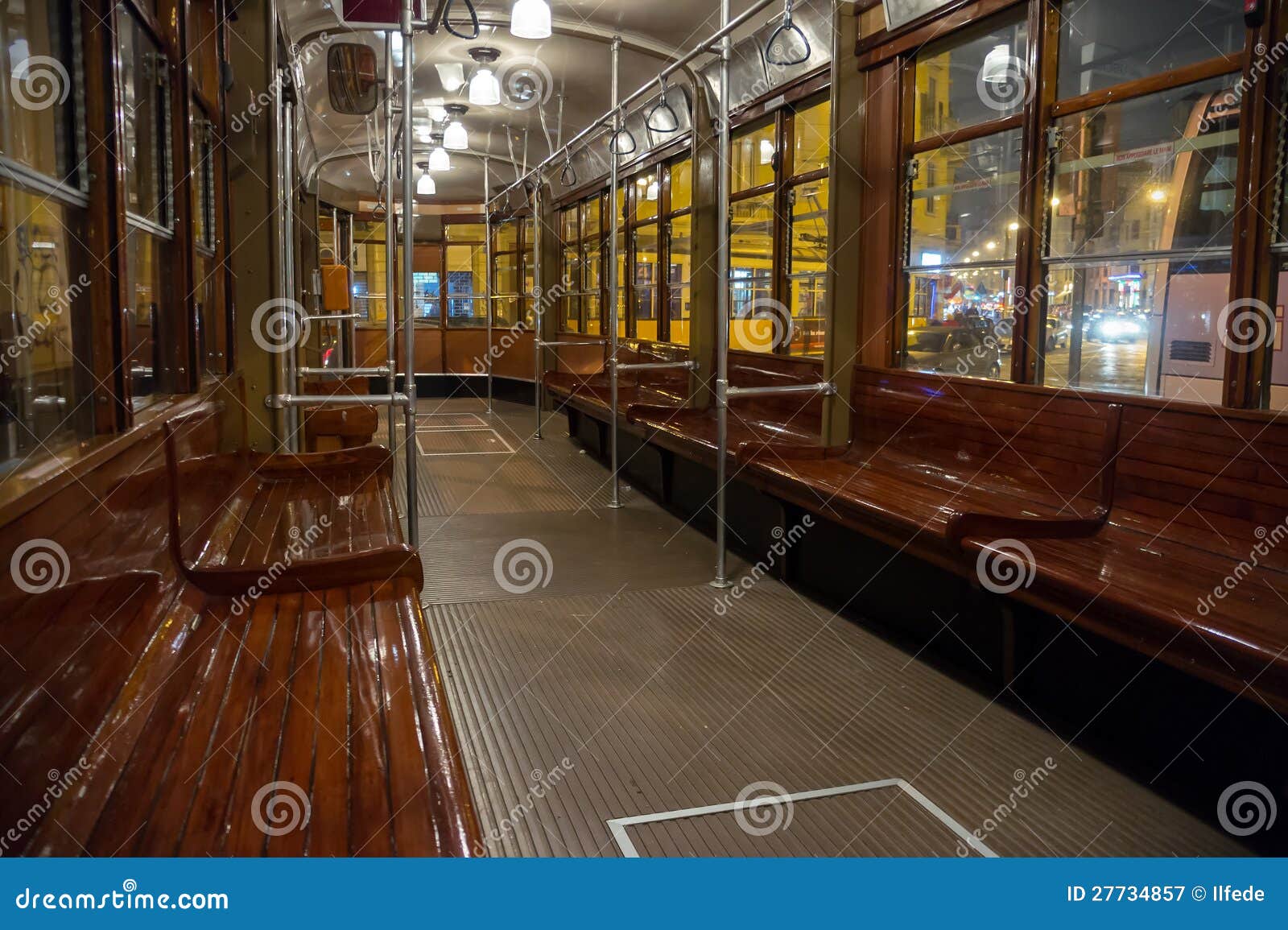 Inside Classic Tram in Milan, Italy Stock Image - Image of street ...