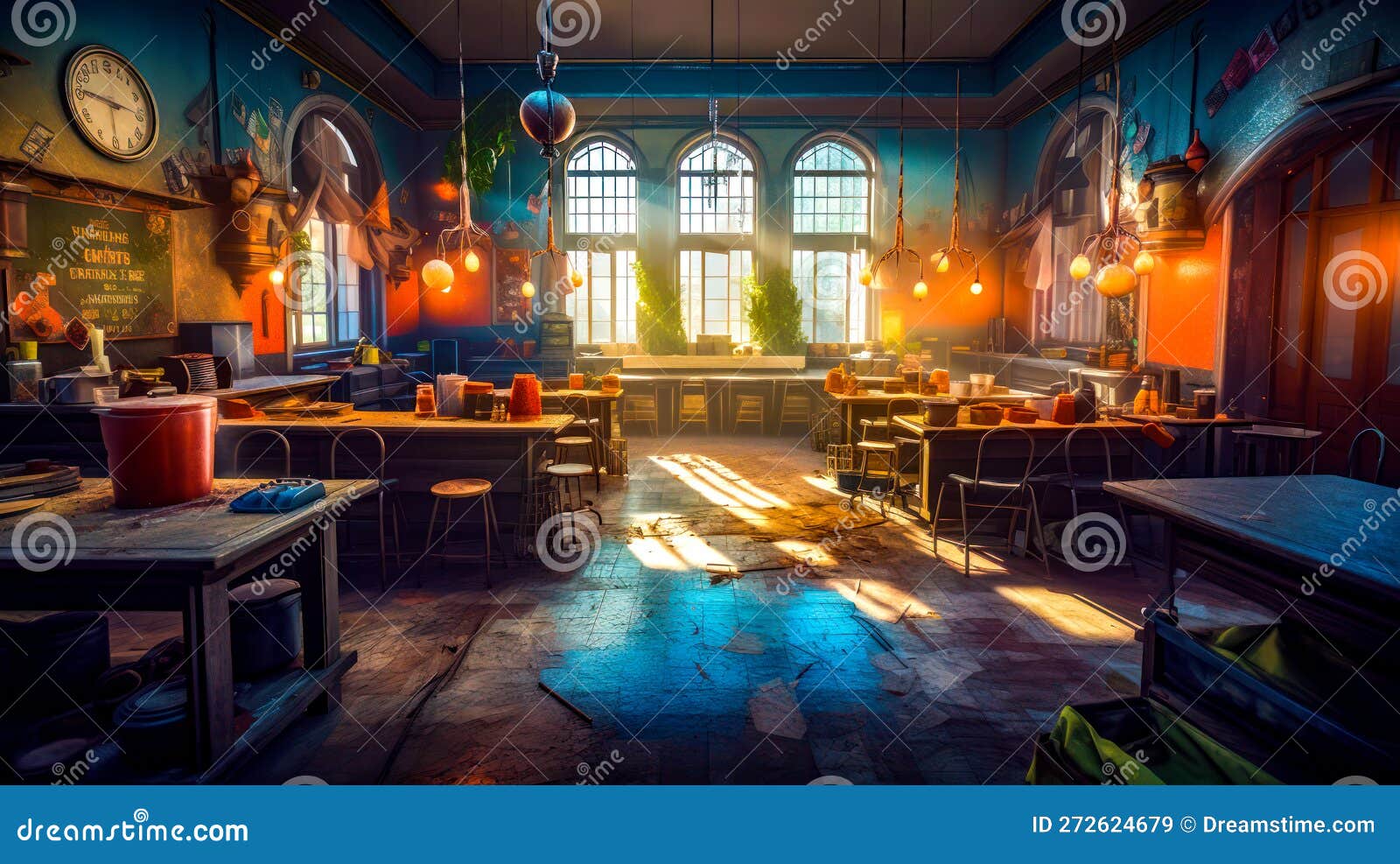 The Inside of Classroom is Shown in this Image. Generative AI Stock ...