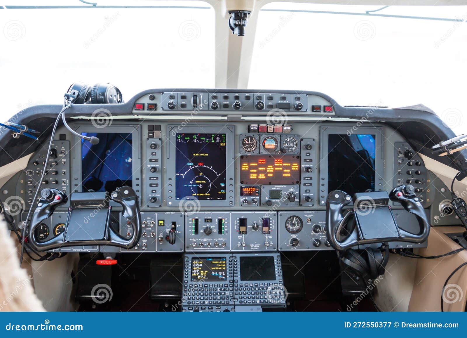 Inside the Cockpit of a Private Jet Stock Image - Image of busin ...
