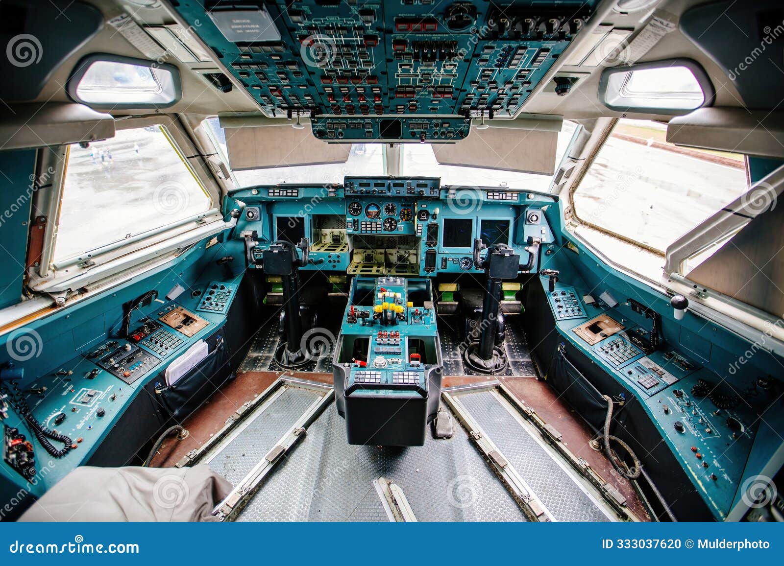 Inside the Cockpit of an Old Airplane Stock Photo - Image of aeroplane ...
