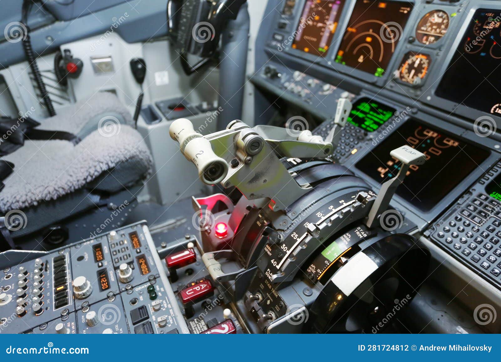 Inside the Cockpit of a Passenger Aircraft Stock Photo - Image of ...