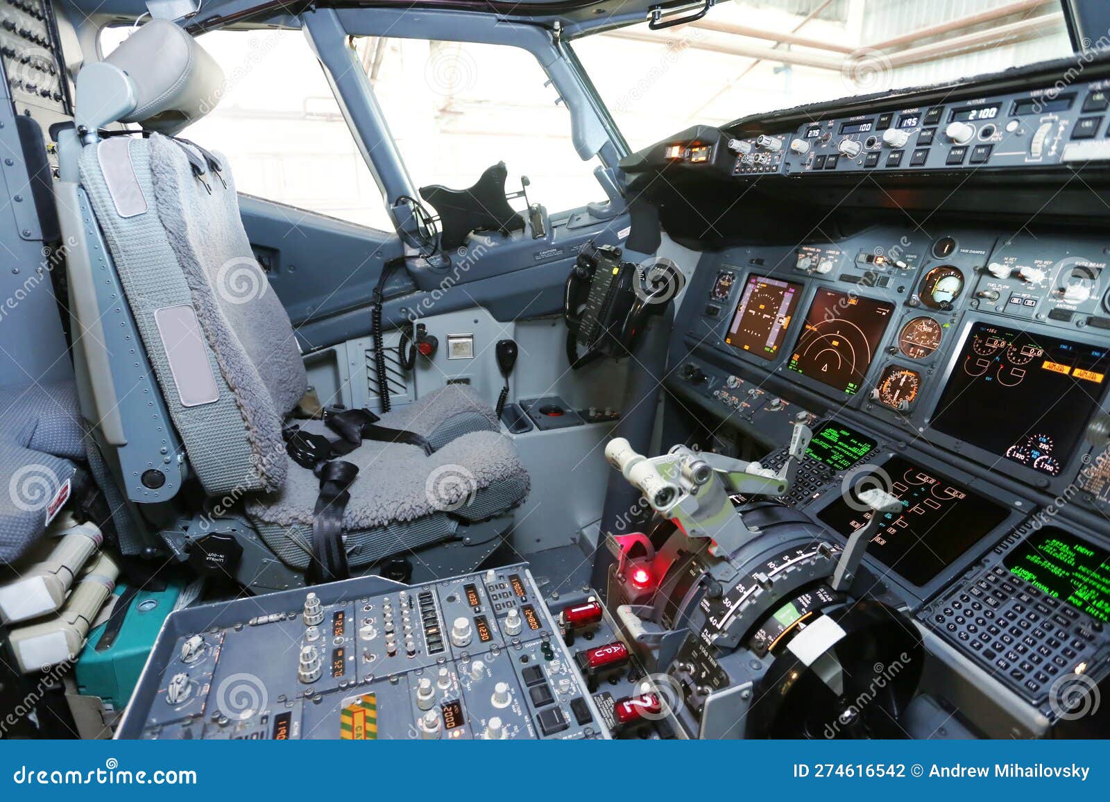 Inside the Cockpit of a Passenger Airplane Stock Photo - Image of ...