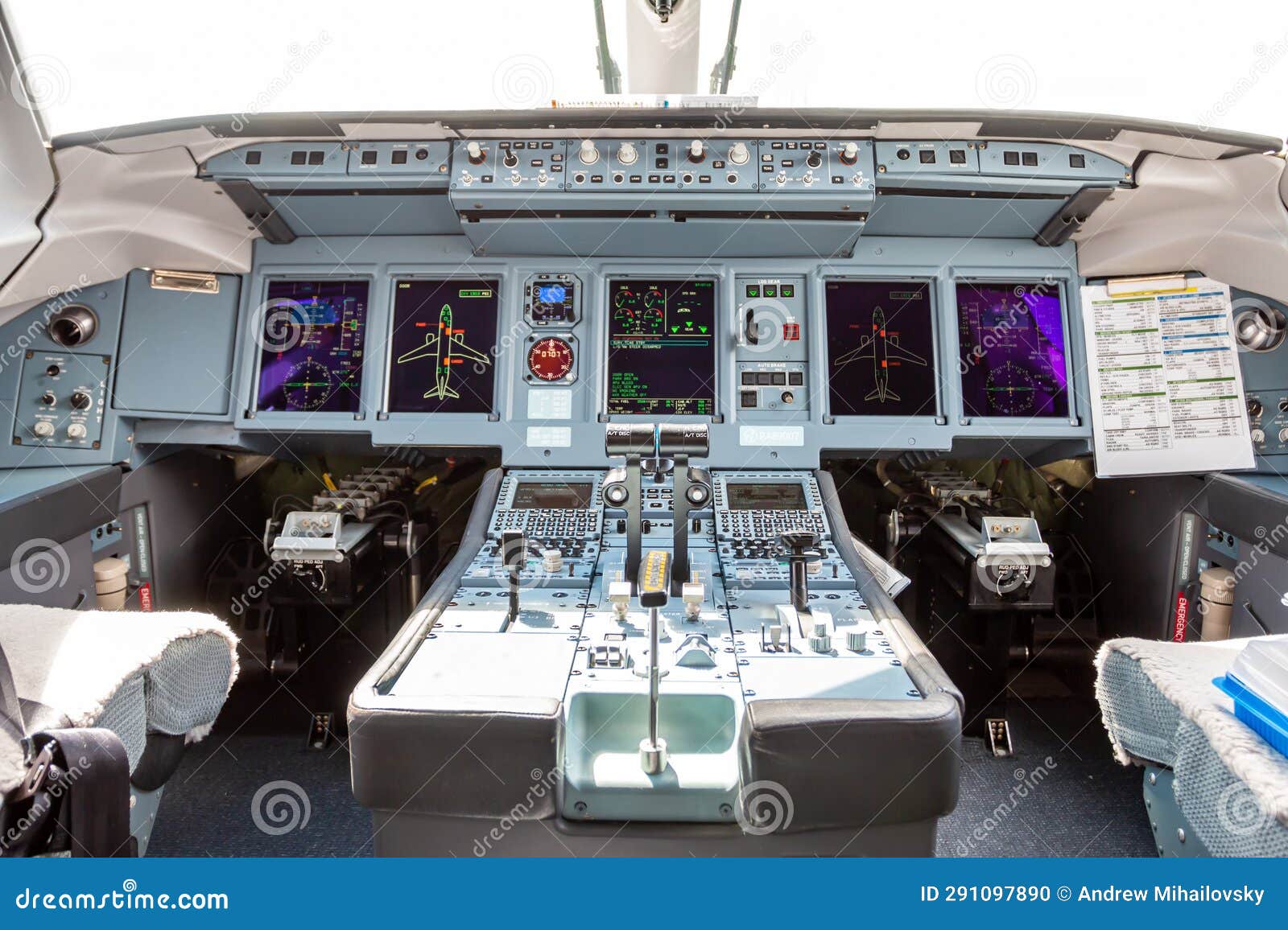 Inside the Cockpit of a Passenger Airplane Stock Photo - Image of ...