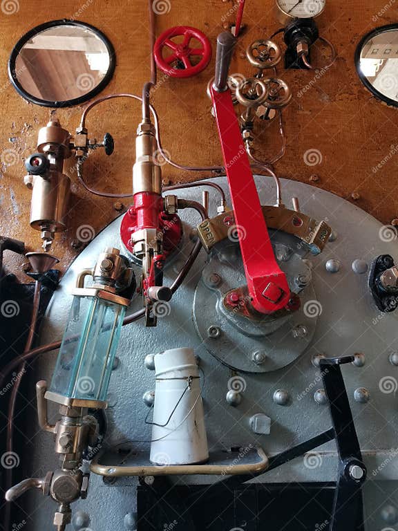 Inside the Cockpit and on the Plate of Steam Engine Stock Image - Image ...