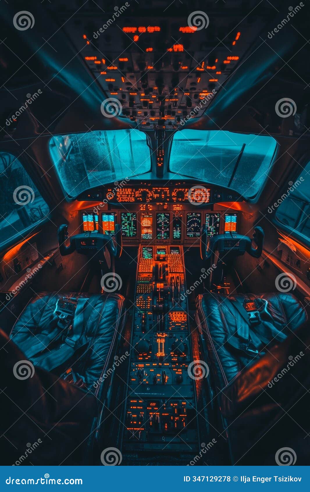 Airplane Instrument Panel. Aircraft Dashboard. Realistic Background ...