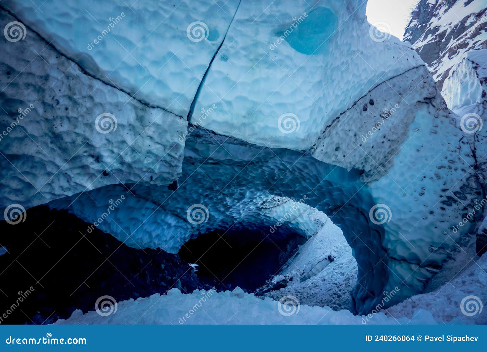 Inside a cold ice cave stock photo. Image of frost, nature - 240266064