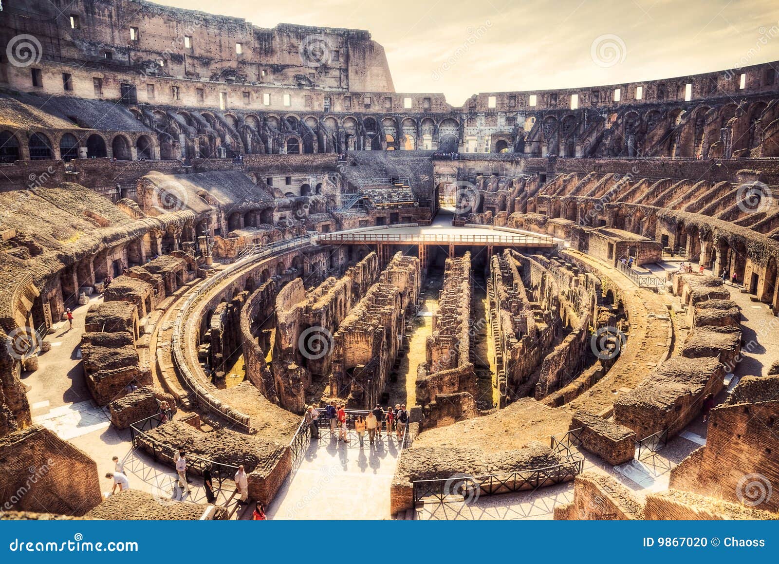 Inside Coliseum stock photo. Image of roman, italy, painted - 9867020