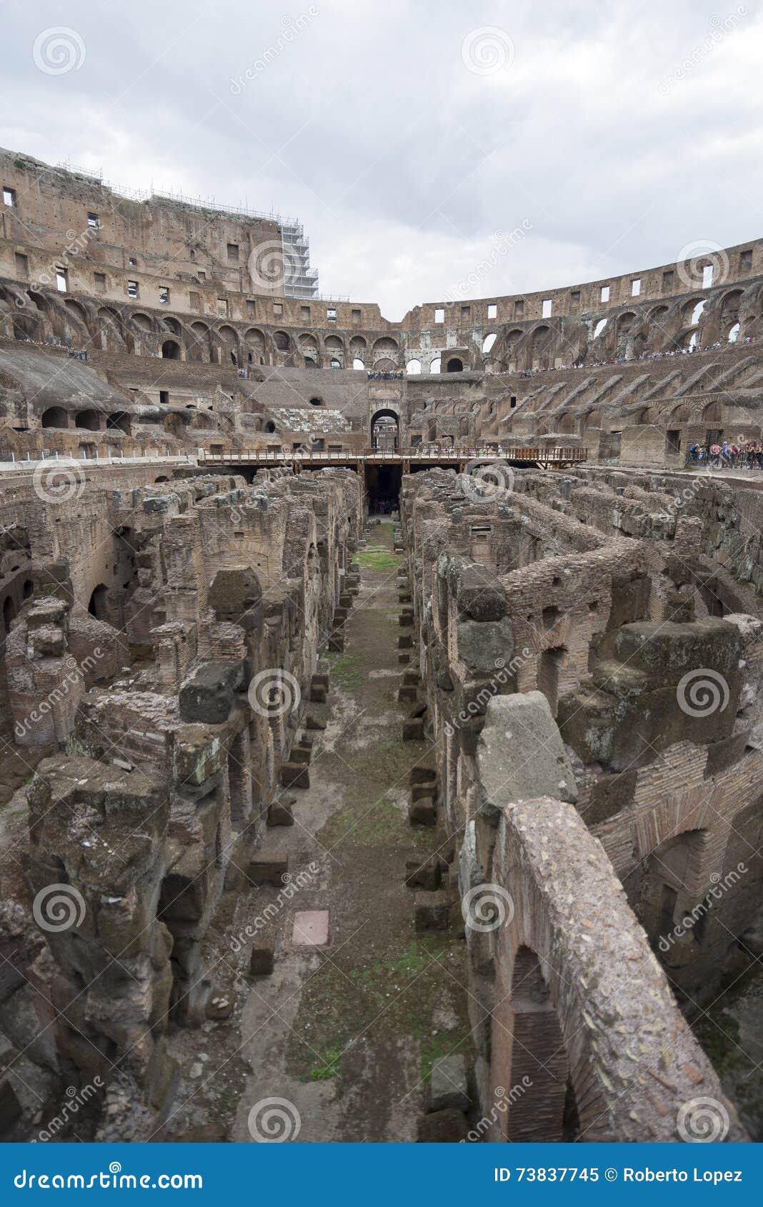 Inside of the Coliseum stock image. Image of architecture - 73837745