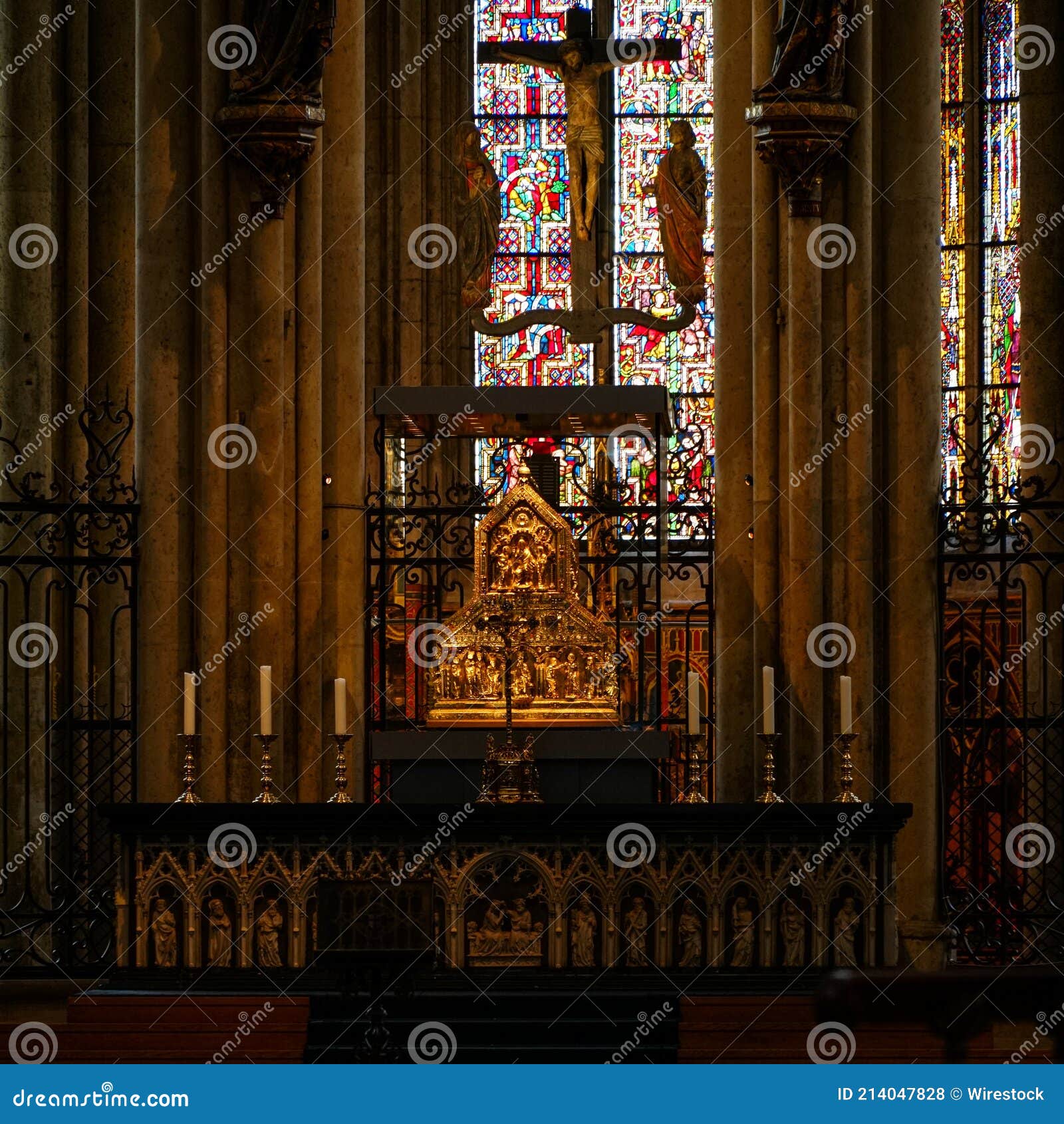 Inside the Cologne Cathedral with a View at the Shrine of Three Kings ...