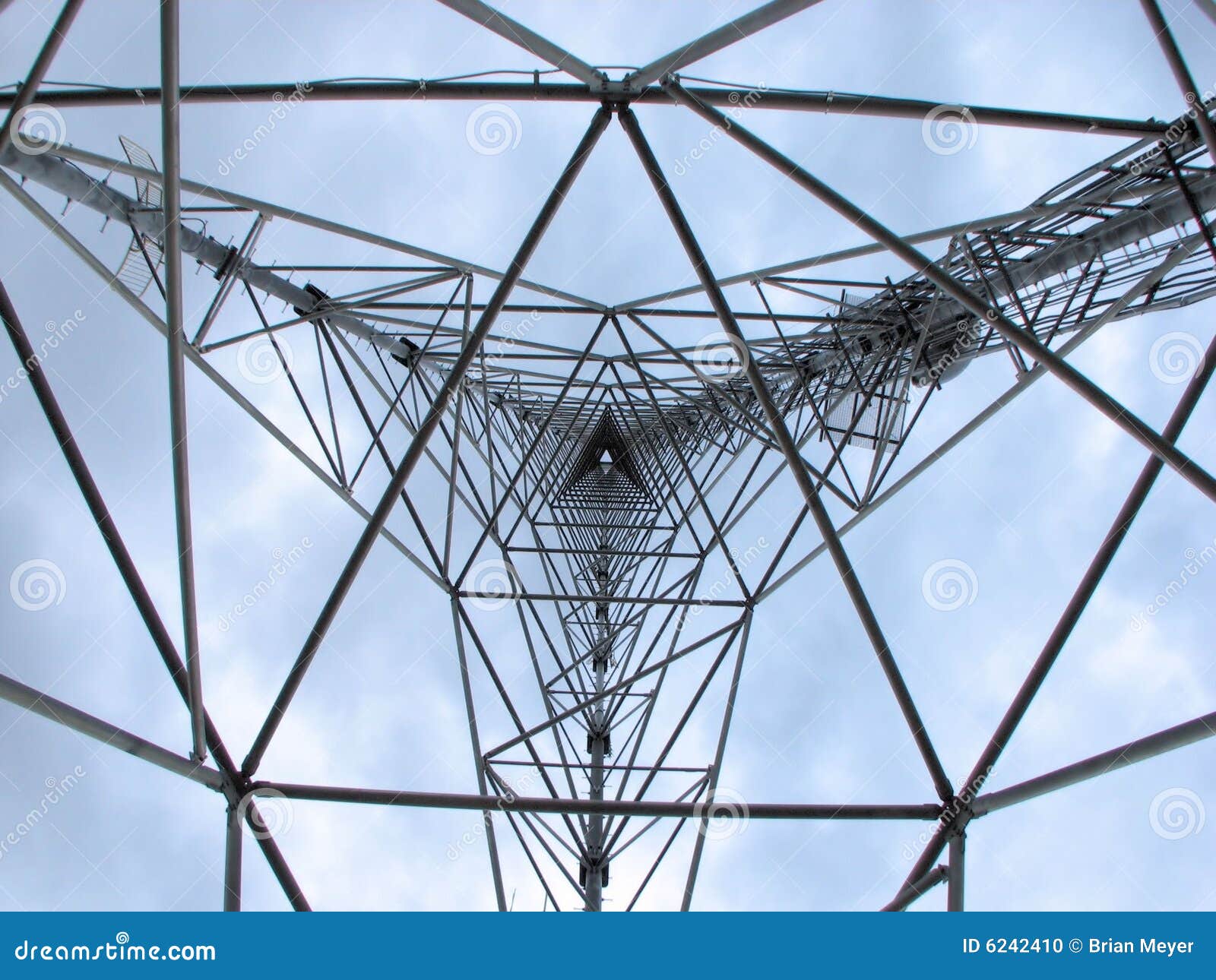 Inside the Communication Tower Stock Photo - Image of signal ...