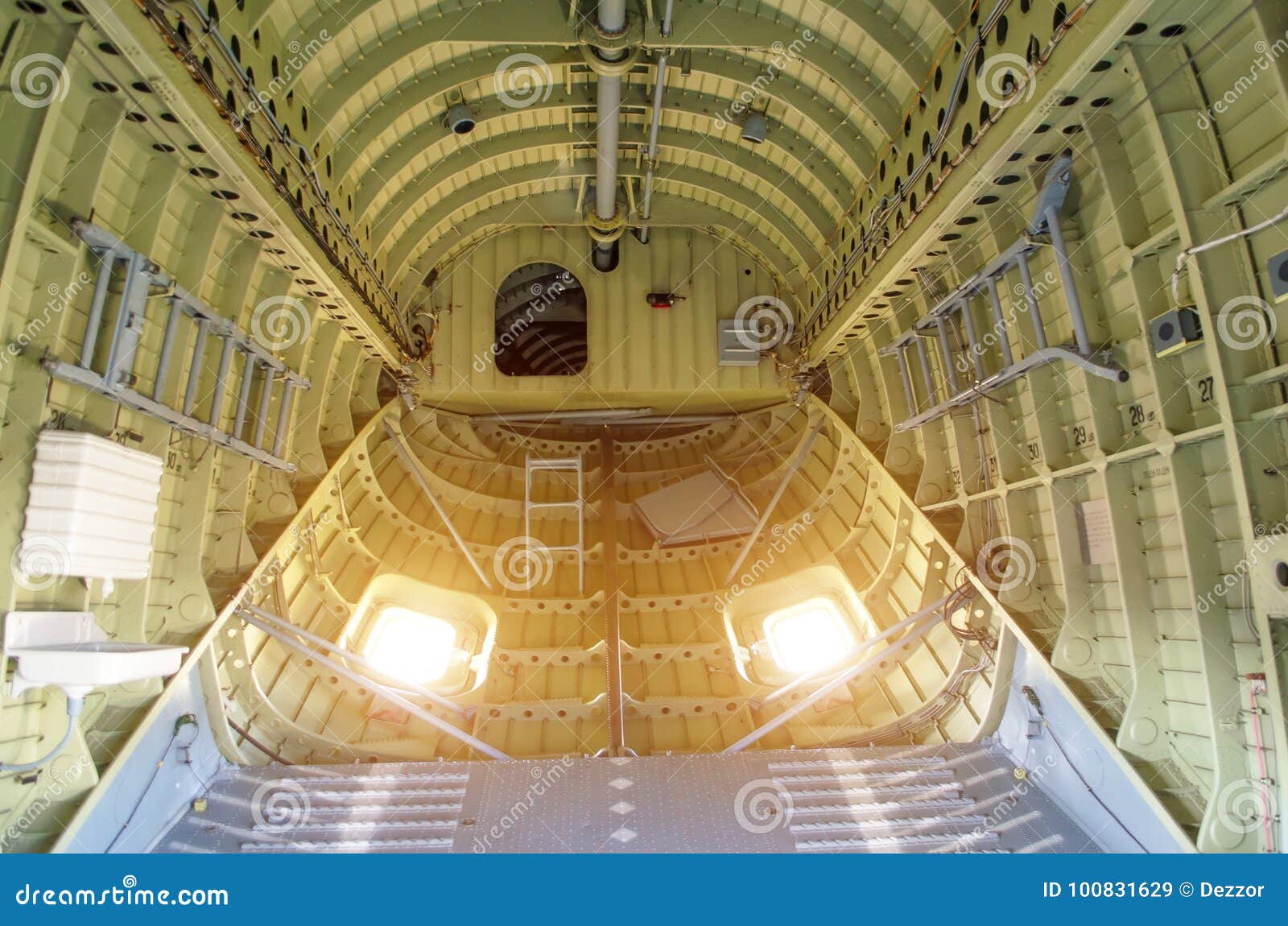 Inside the Compartment of a Large Cargo Helicopter. Stock Image - Image ...