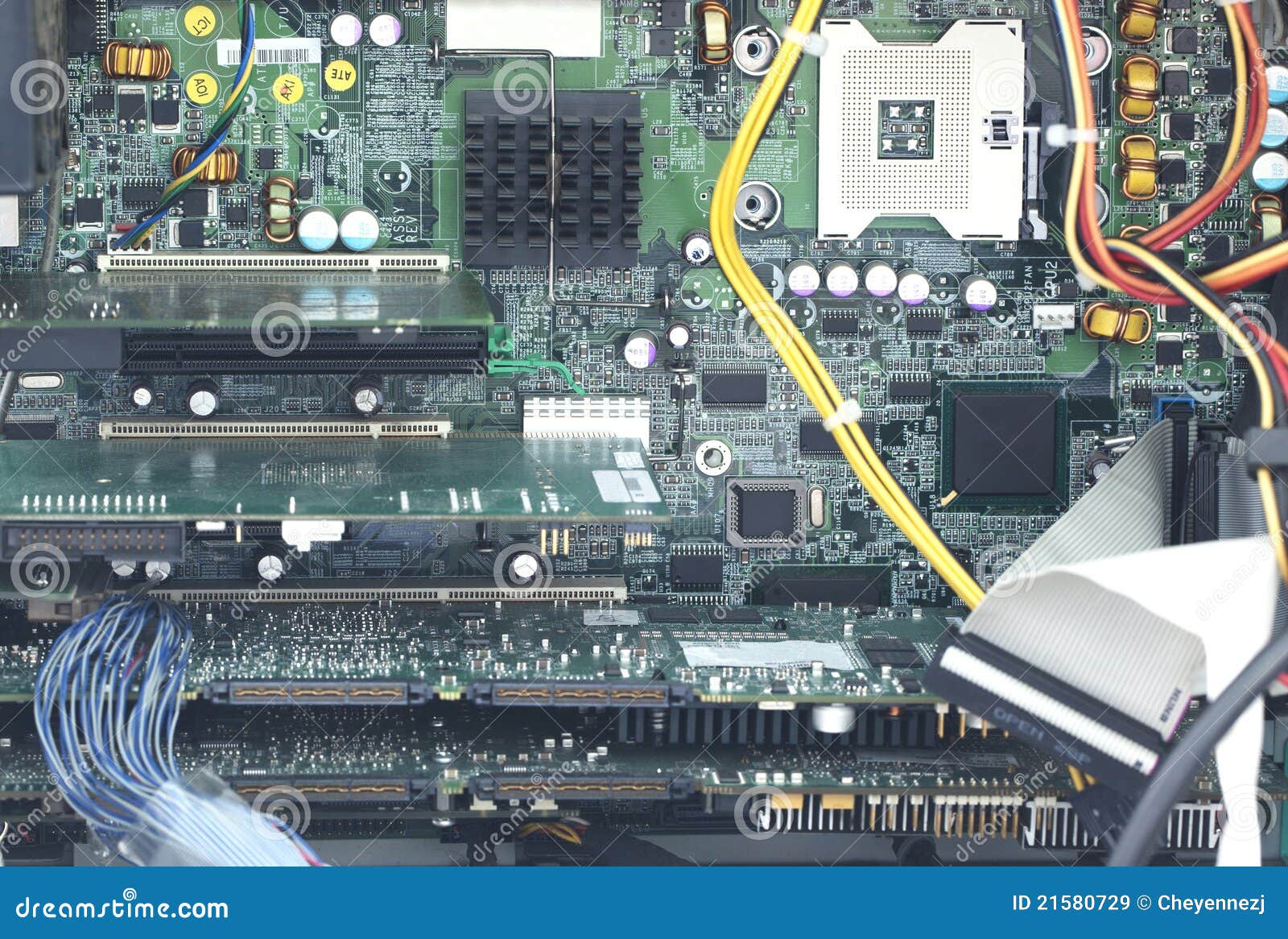 Inside a computer stock image. Image of cooler, cable - 21580729