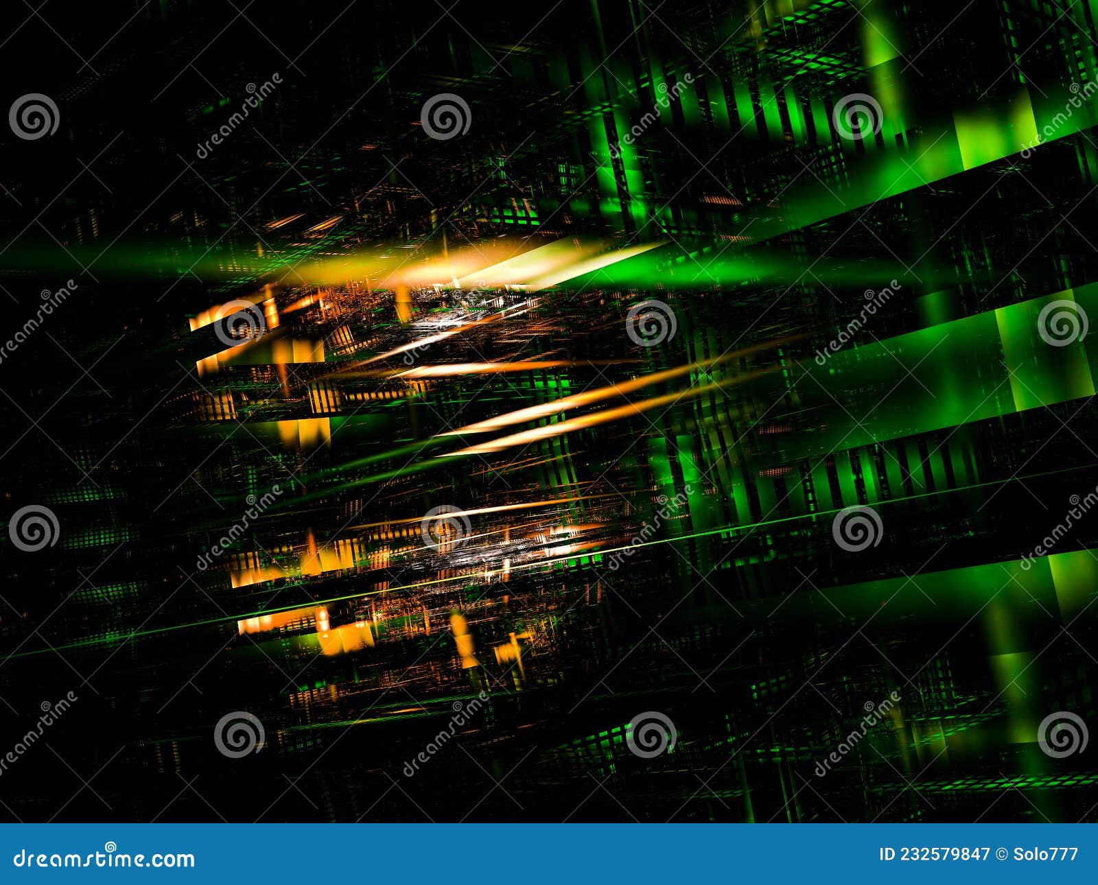 Inside Computer - Abstract Tech Style 3d Illustration Stock ...