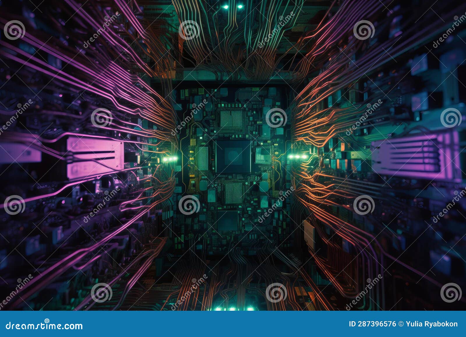 Inside Computer Chip. Generate Ai Stock Illustration - Illustration of ...