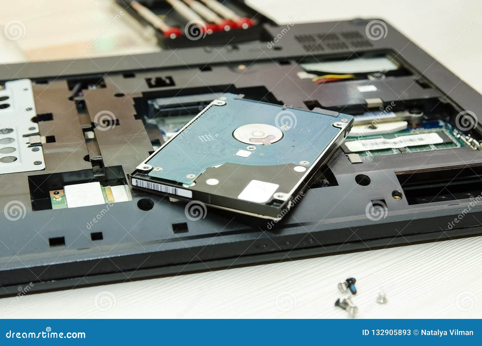 Inside the Computer. Electronic Components of Laptop Stock Image ...