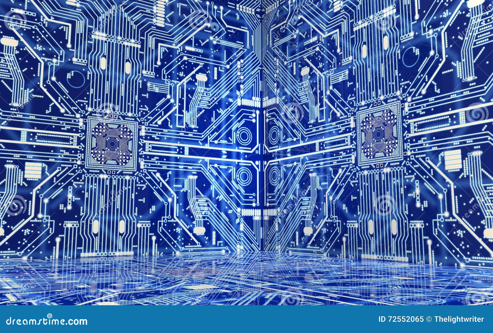 The Inside of a Computer or Electronic Environment Stock Illustration ...