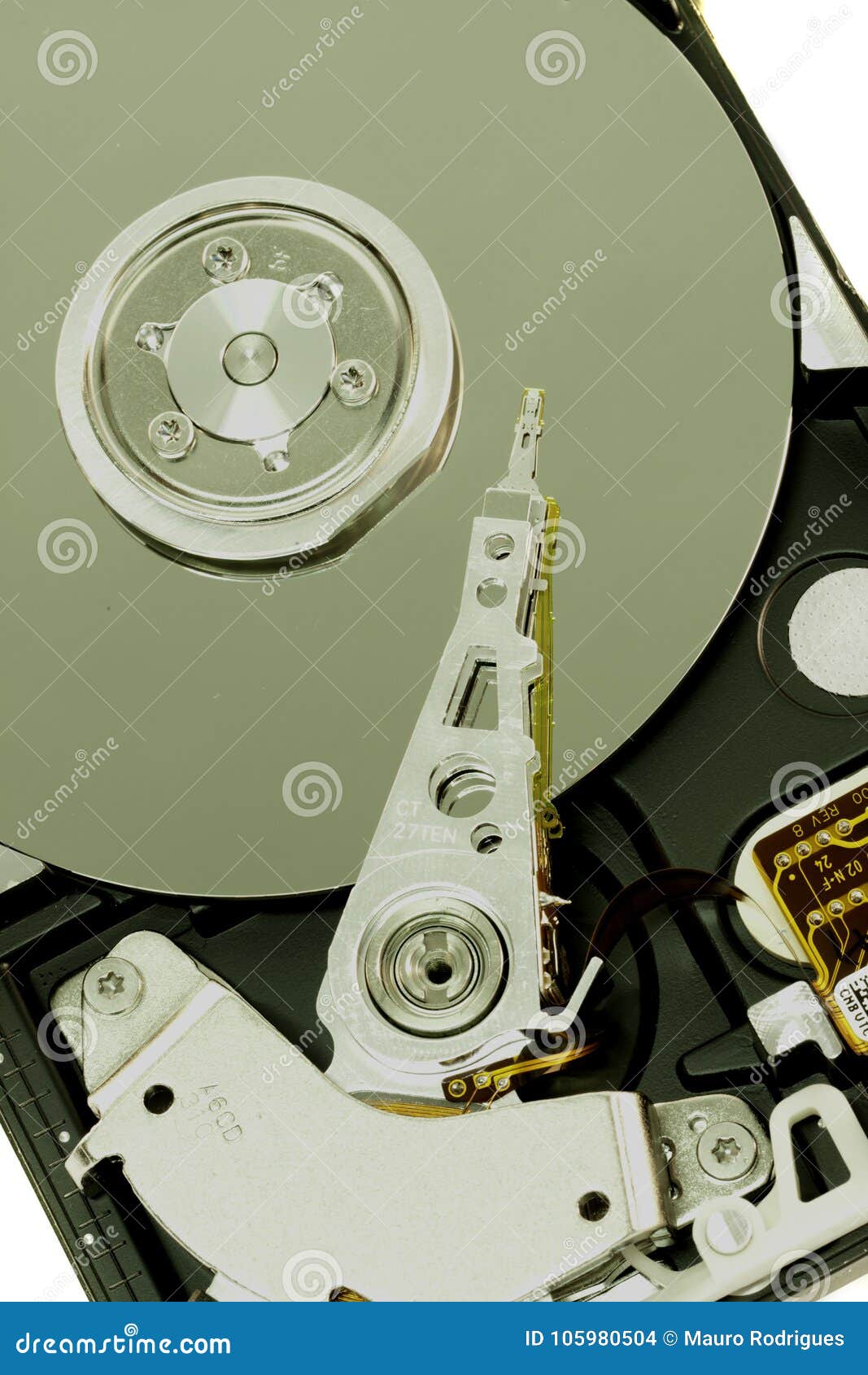 Inside a computer harddisk stock photo. Image of equipment - 105980504
