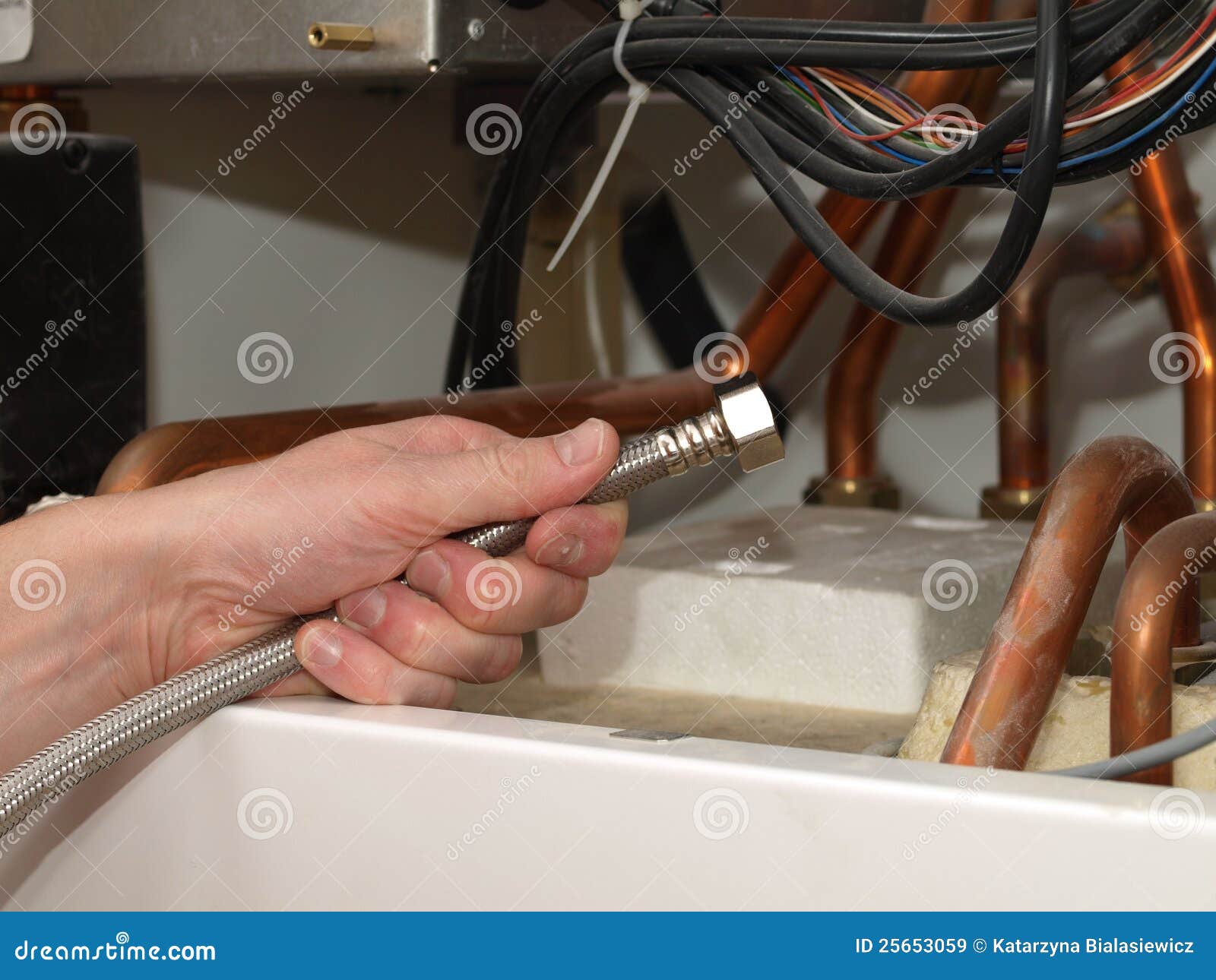 Inside of Condensing Boiler Stock Image - Image of expansion, energy ...
