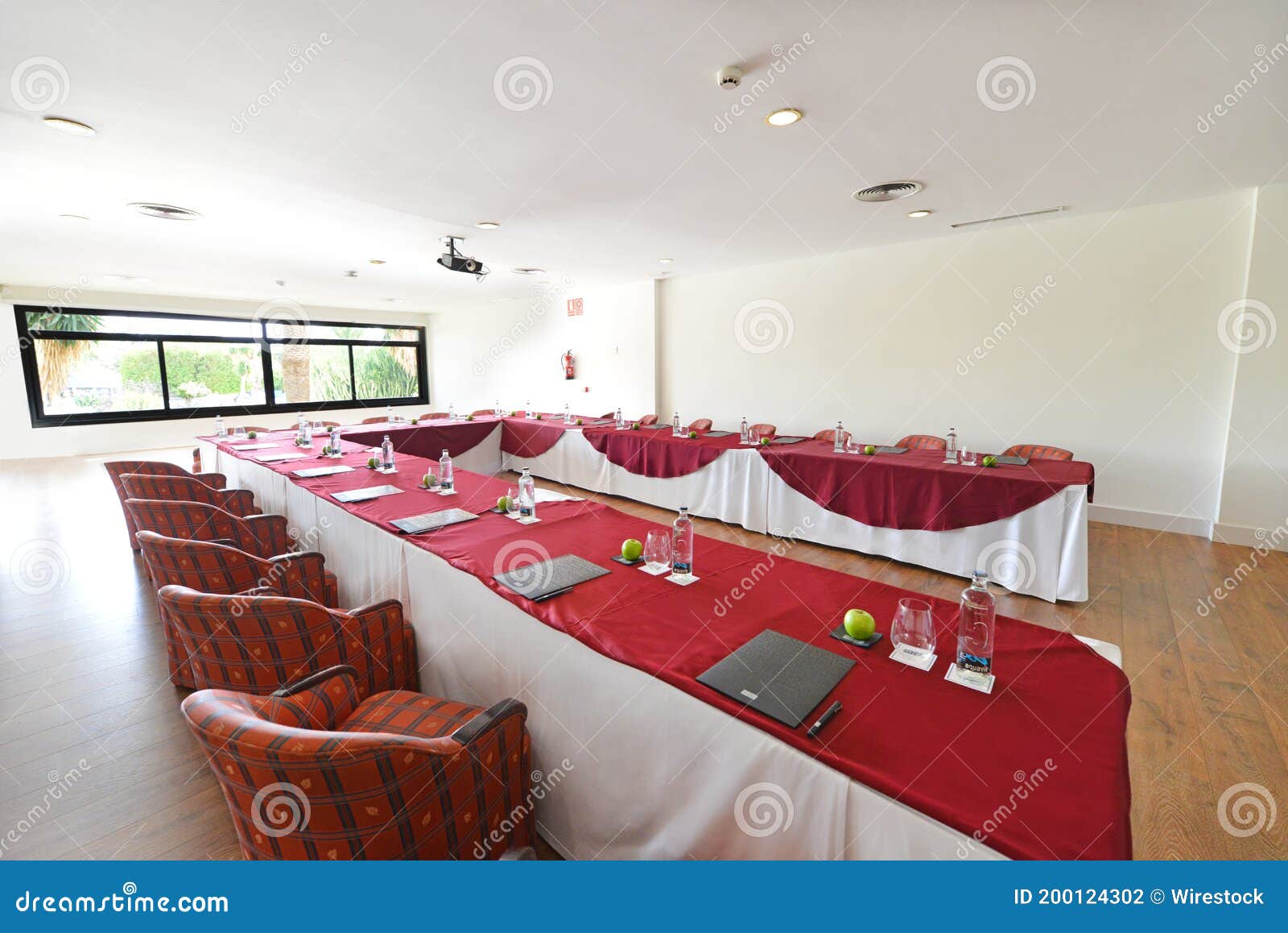 Inside of a Conference Hall with Set-up Chairs and Tables Stock Photo ...