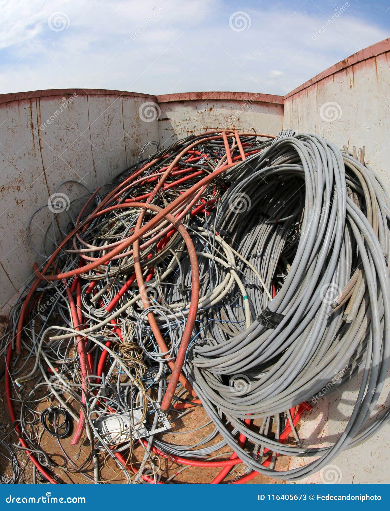 Inside a Container Full of Pile of Elettrical Cables Stock Image ...