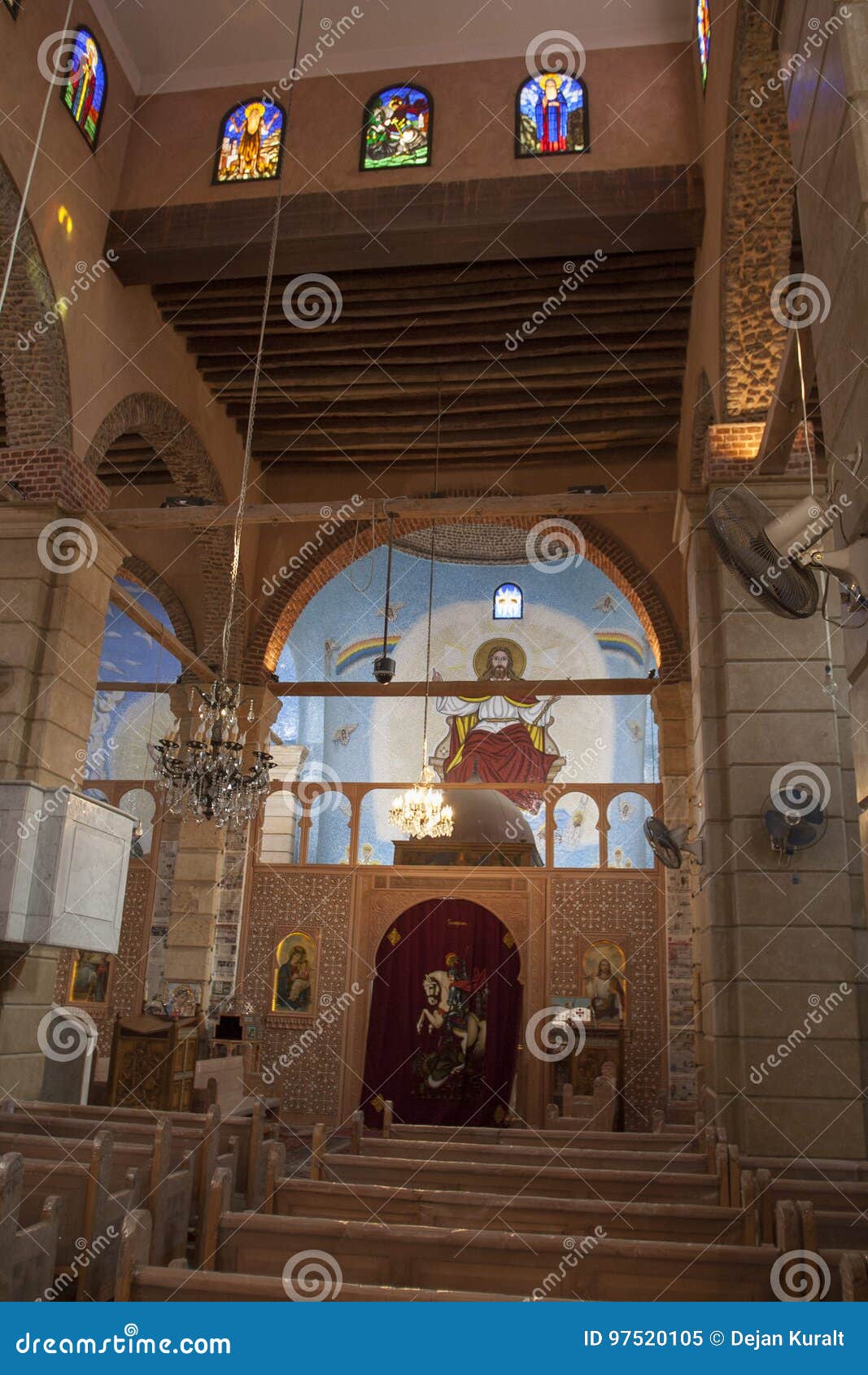 Inside of Coptic church stock image. Image of hanging - 97520105