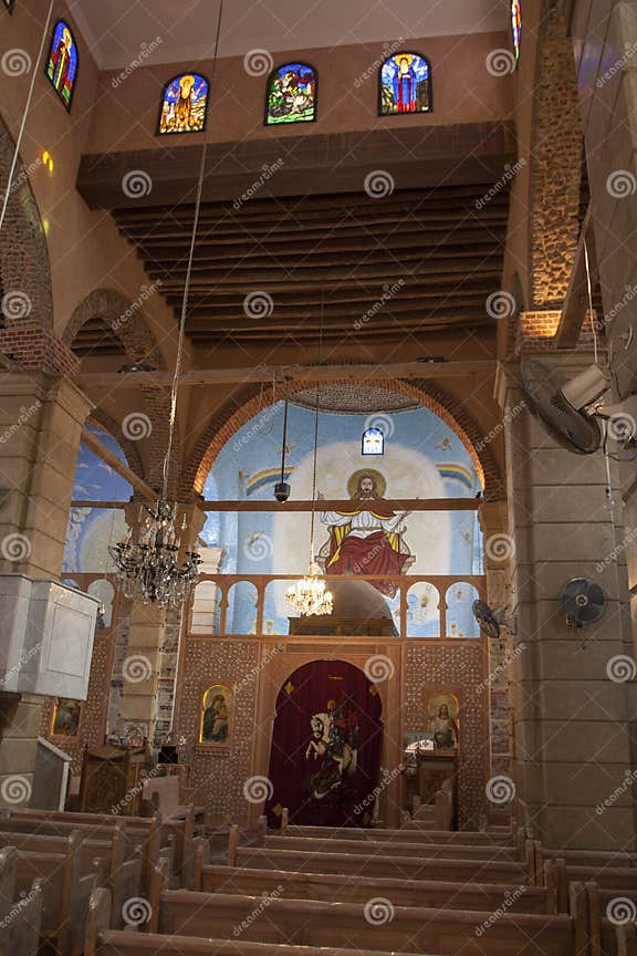 Inside of Coptic church stock image. Image of hanging - 97520105
