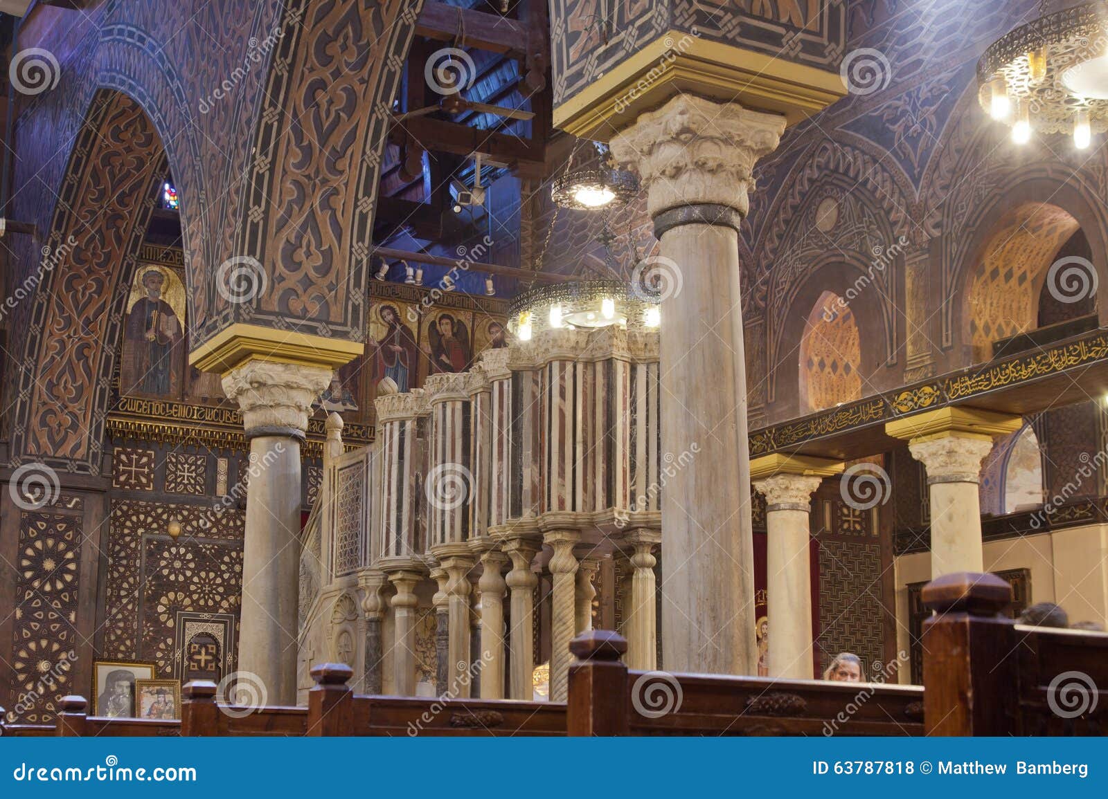 Inside a Coptic Church stock photo. Image of pattern - 63787818