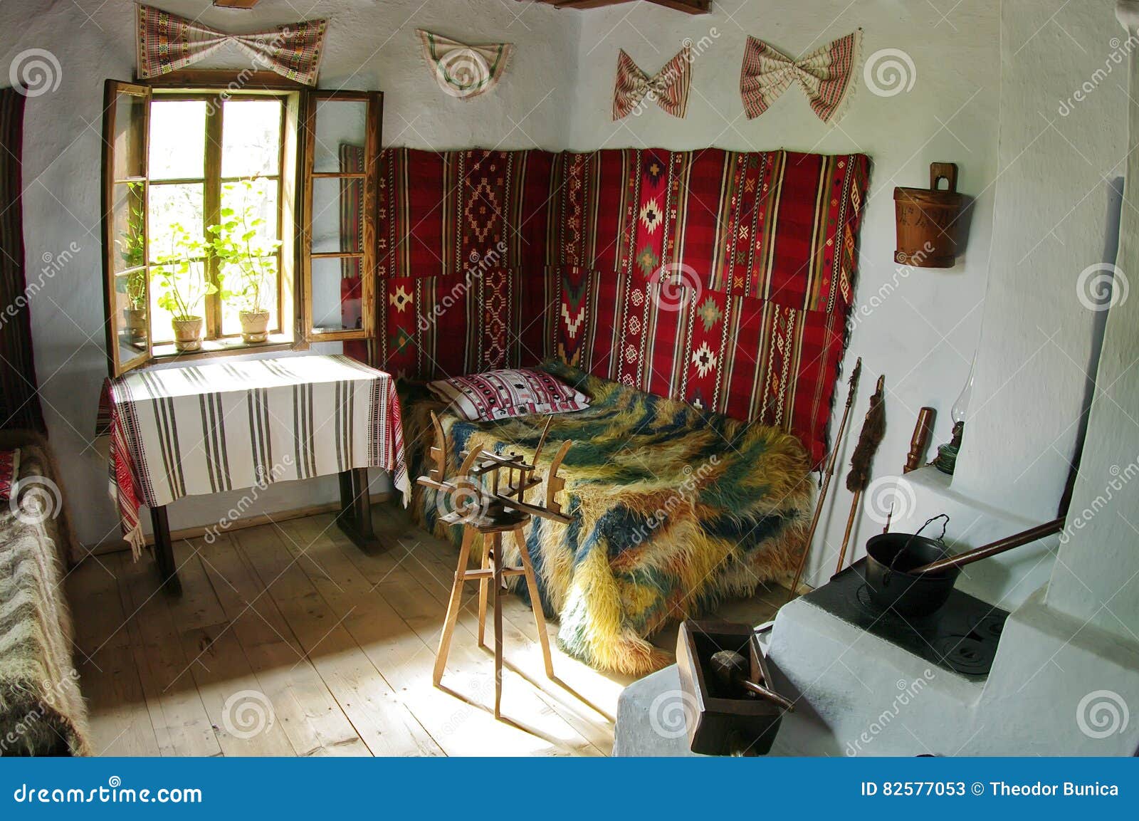 Interior of Traditional Country House - Romania Editorial Stock Photo ...