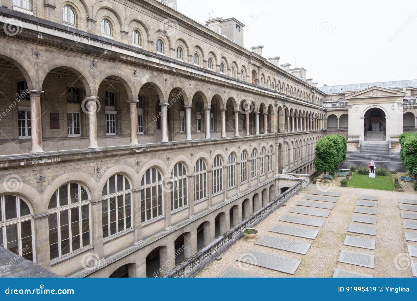 Inside Courtyard of the Hotel-Dieu in Paris Stock Image - Image of ...