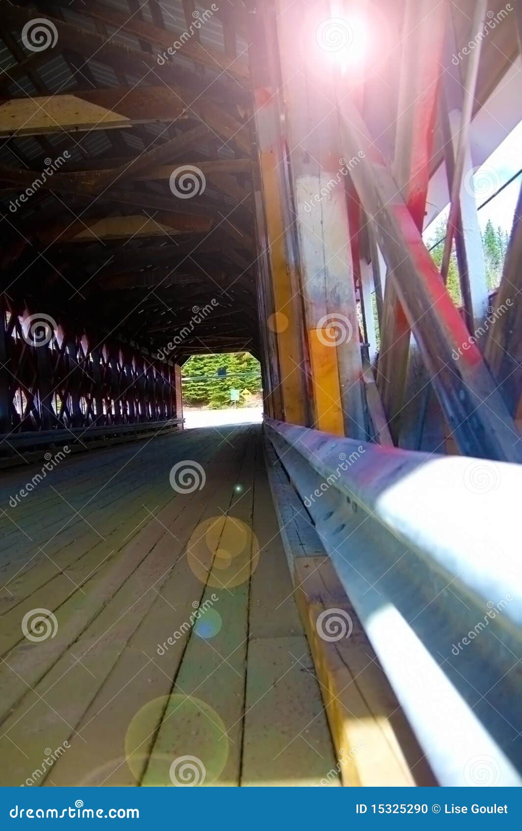 Inside a Covered Bridge stock photo. Image of structure - 15325290