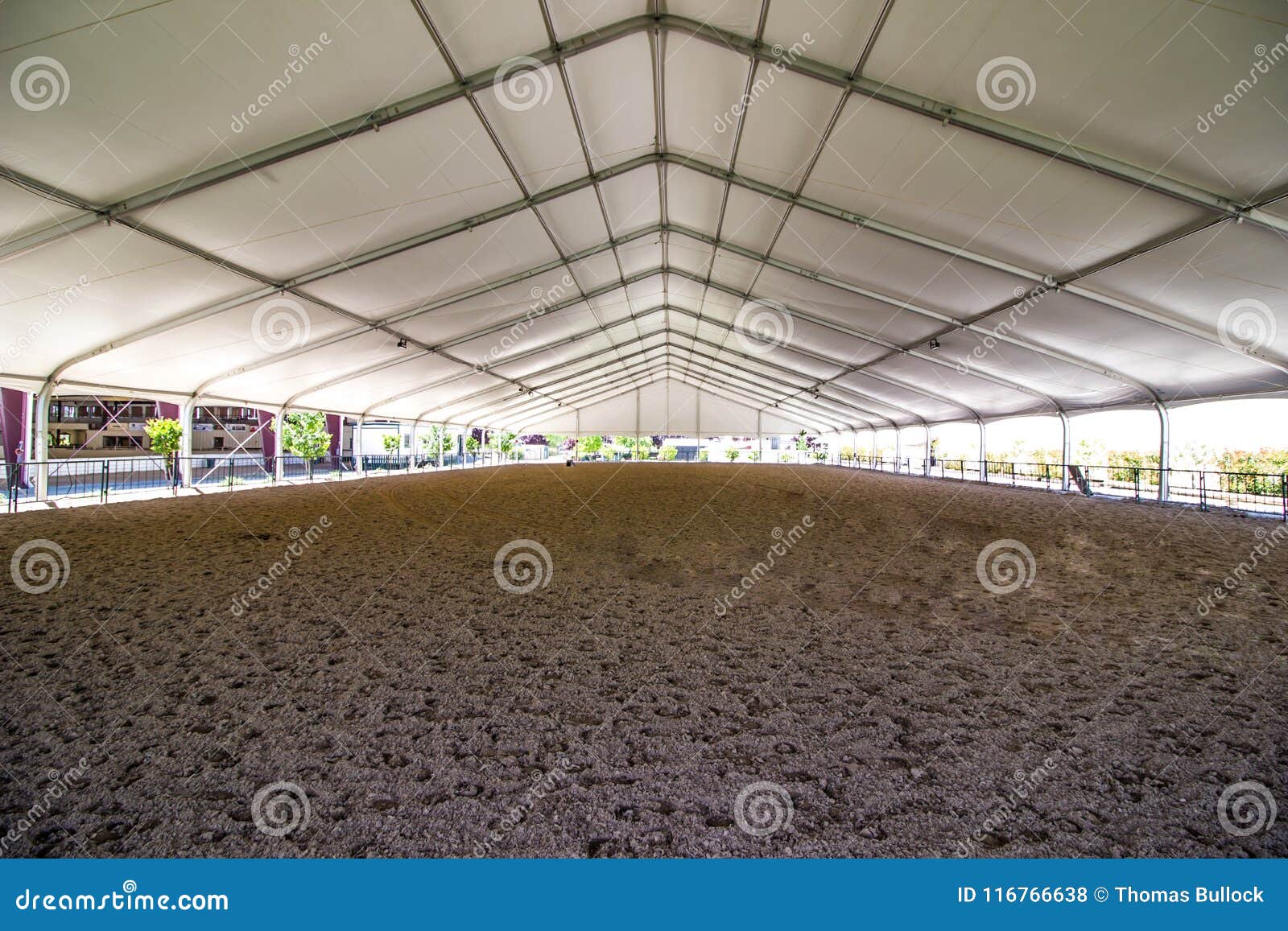 Inside a Covered Equestrian Practice Arena Stock Photo - Image of ...