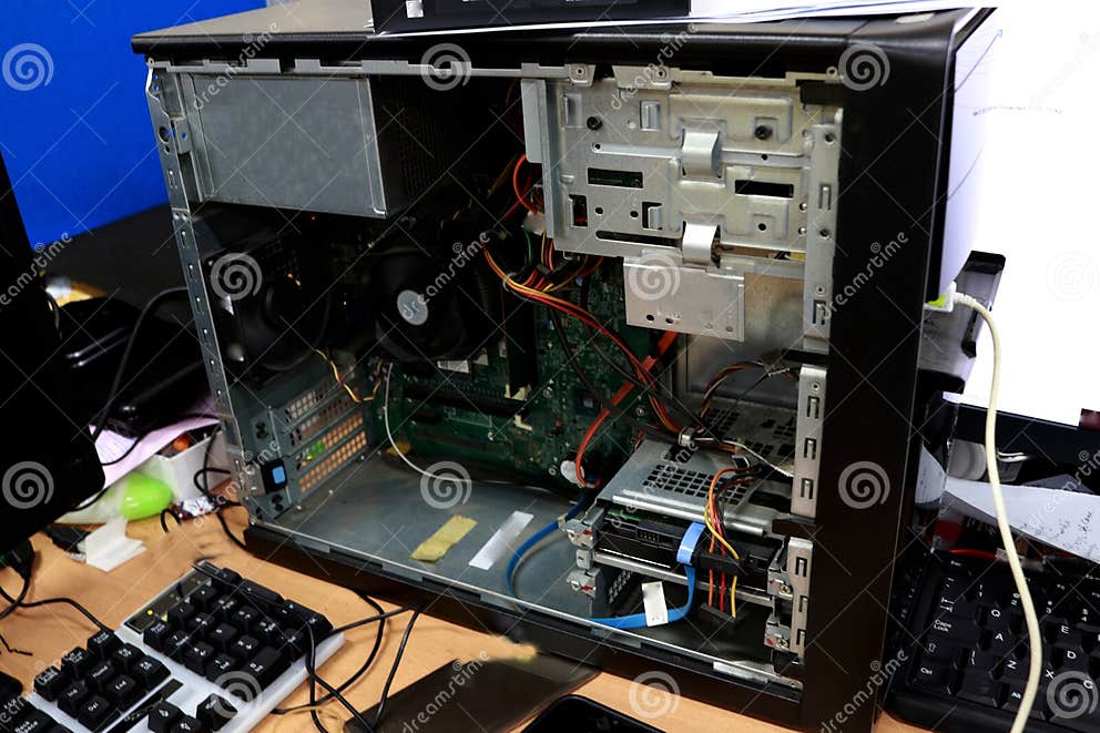 The Inside of a CPU of a Computer Stock Image - Image of internet ...