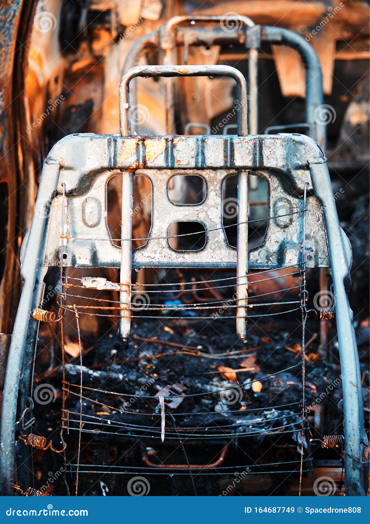 Inside Crashed Car Transportation Background Stock Image - Image of ...