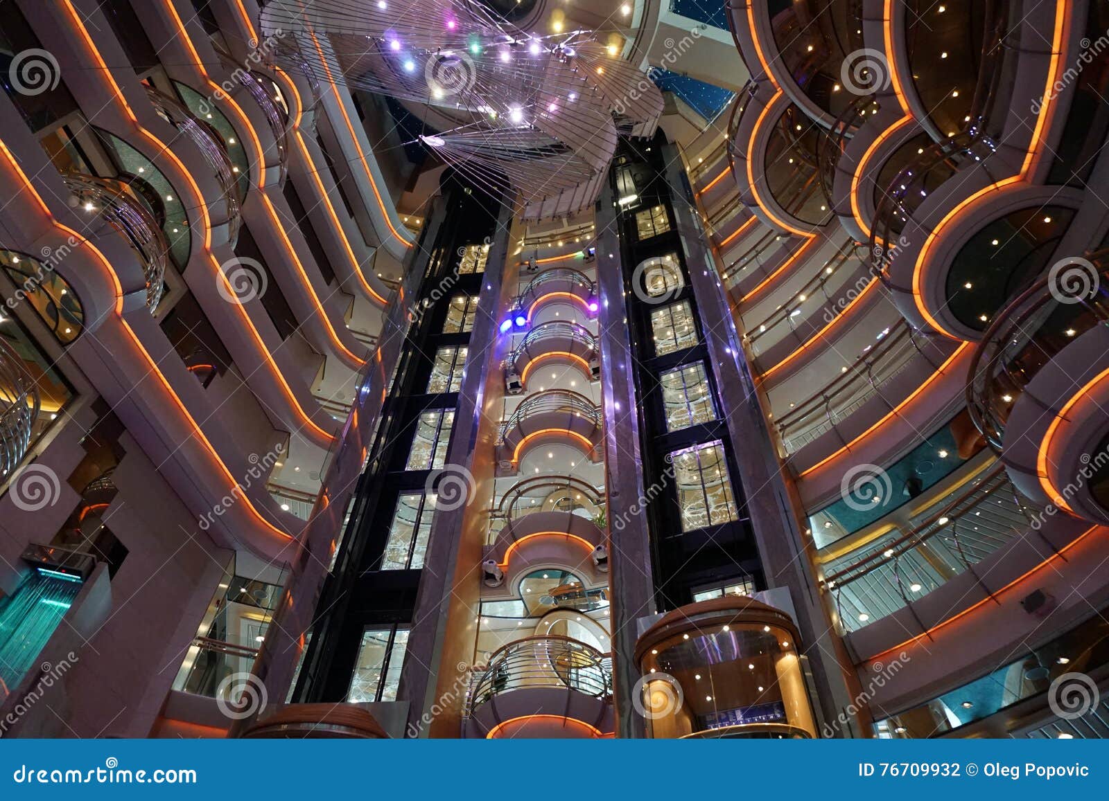 Inside of the cruse ship stock photo. Image of decks - 76709932