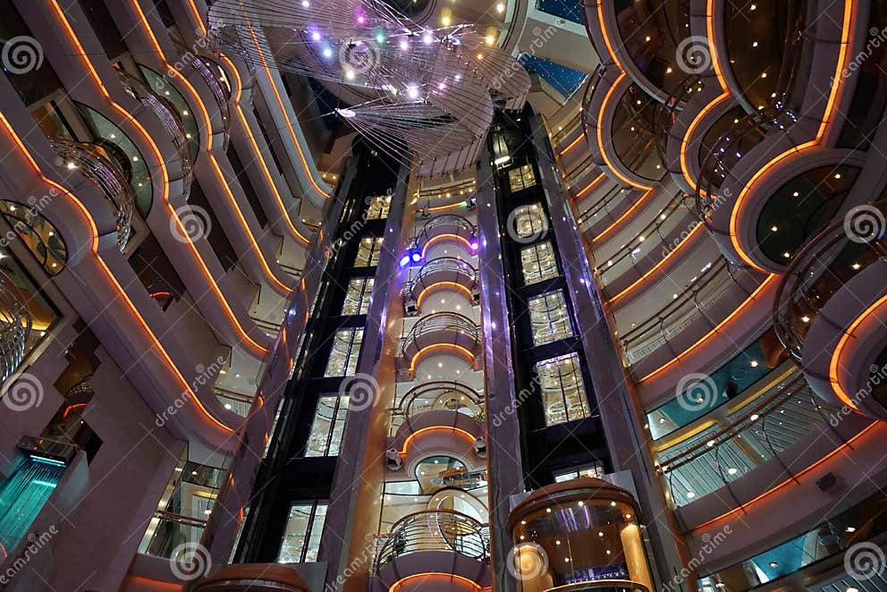 Inside of the cruse ship stock photo. Image of decks - 76709932