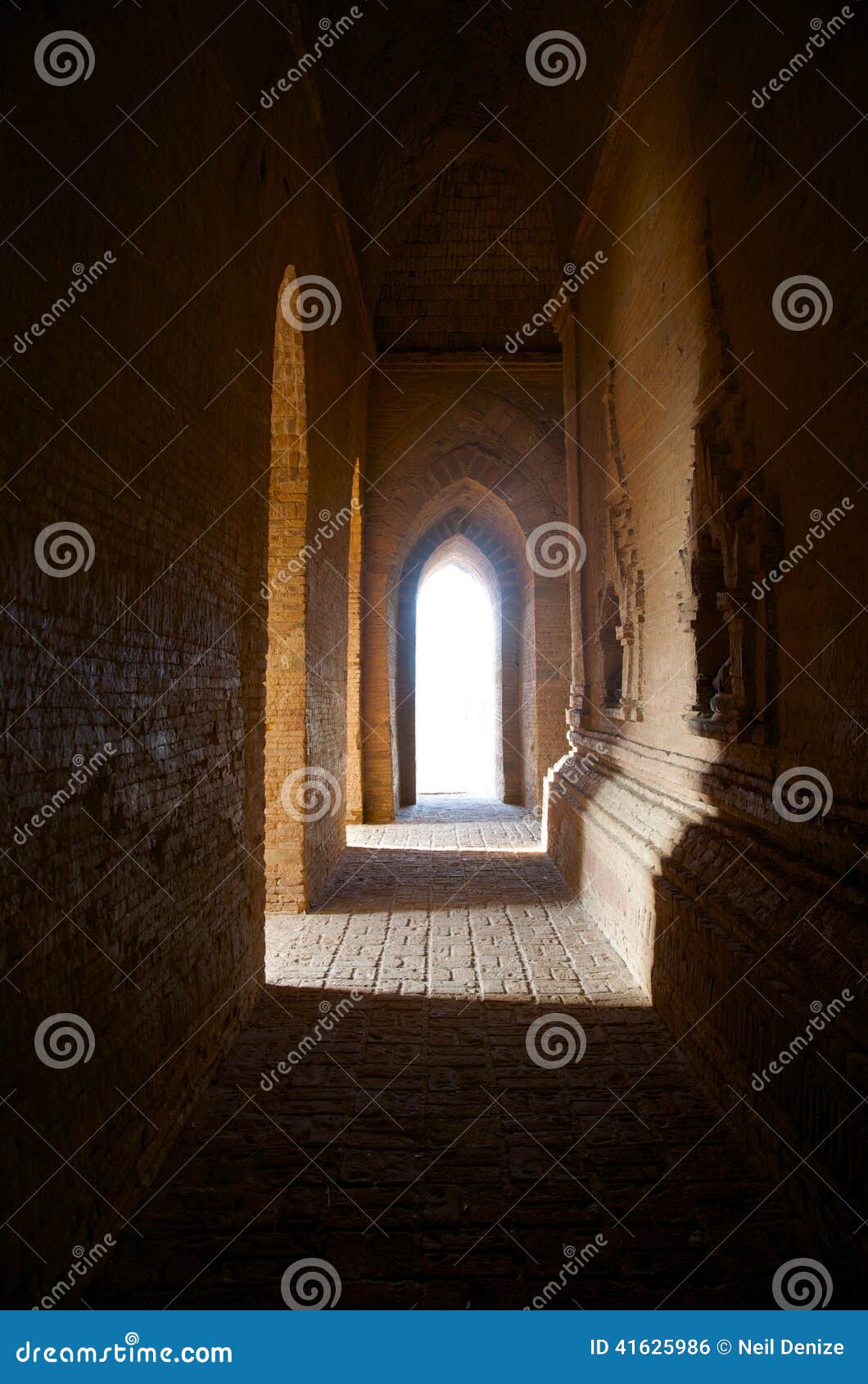 Inside the Dark Temple in Bagan on a Bluebird Day Stock Photo - Image ...