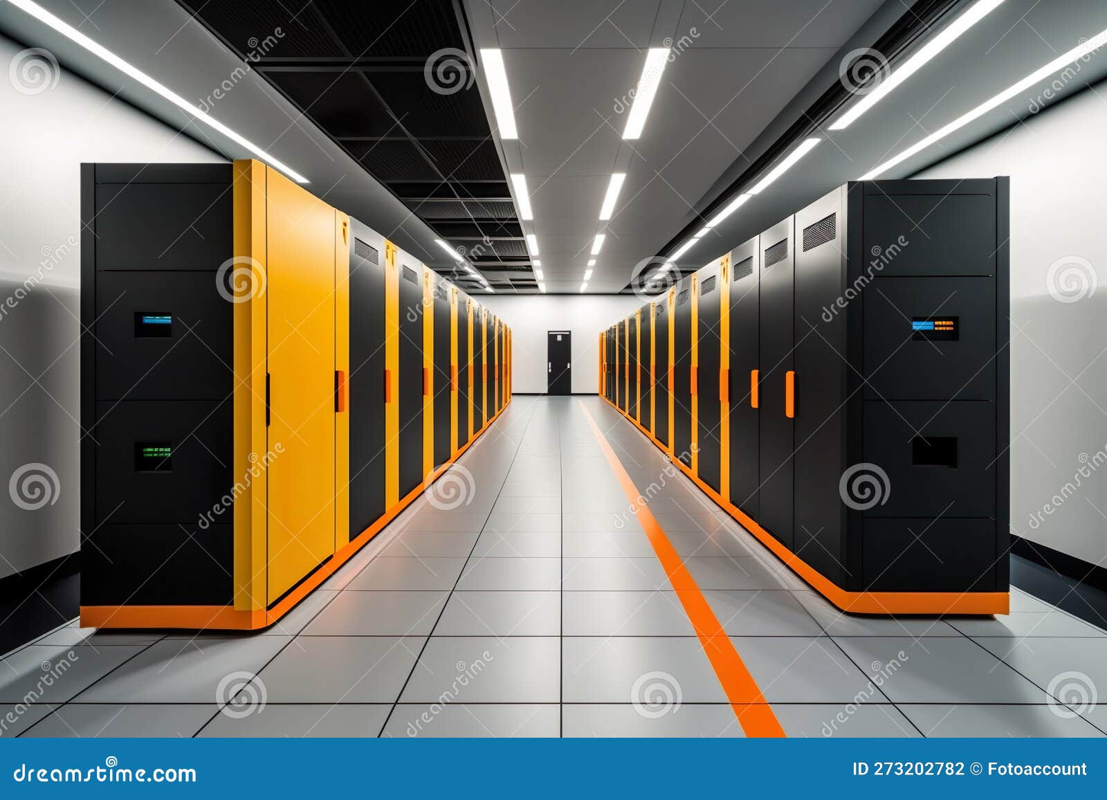 Inside the Data Servers Storage Room - Generative AI Stock Illustration ...