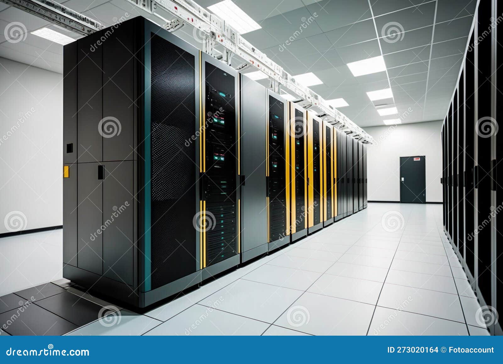 Inside the Data Servers Storage Room - Generative AI Stock Illustration ...