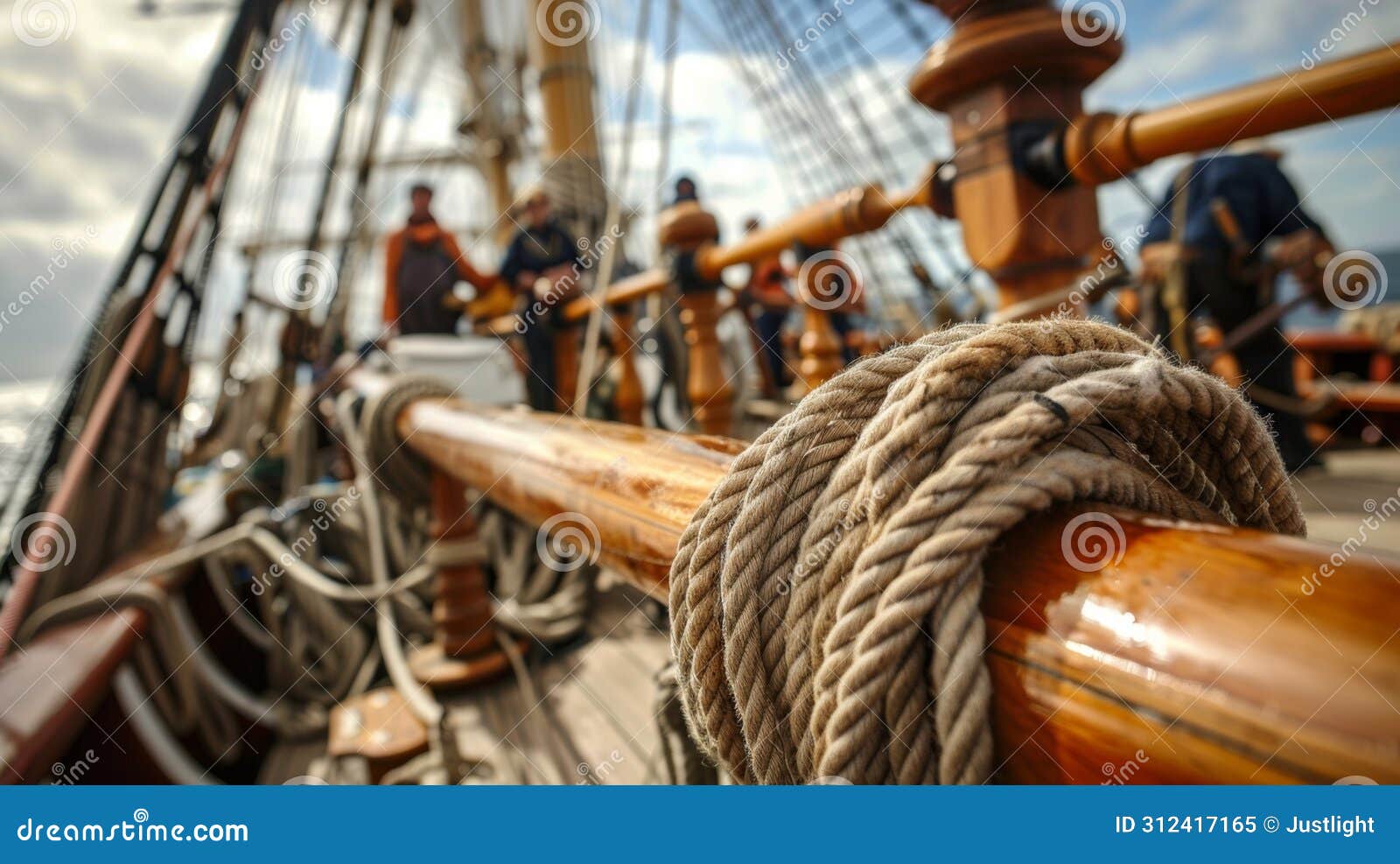 Inside the Deck of a Ship a Group of Sailors are Hard at Work Adjusting ...