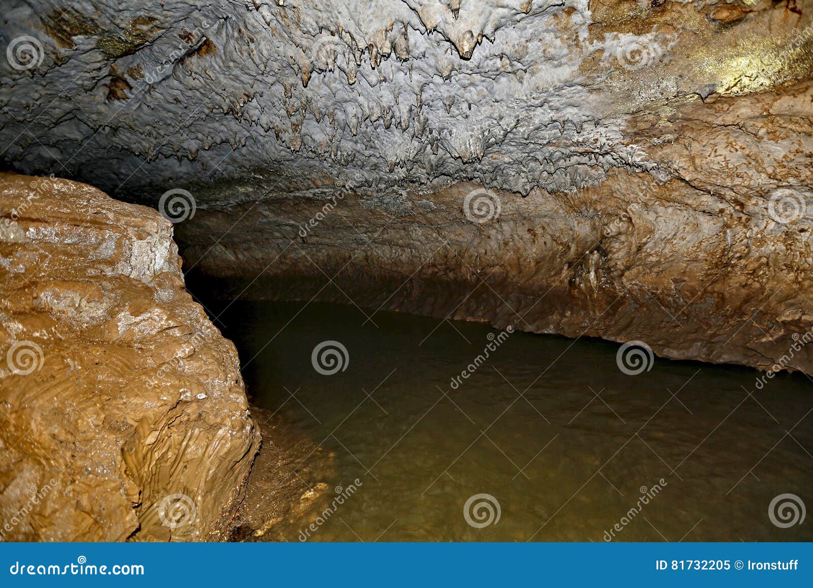 Inside a deep cave stock image. Image of stalagmite, natural - 81732205