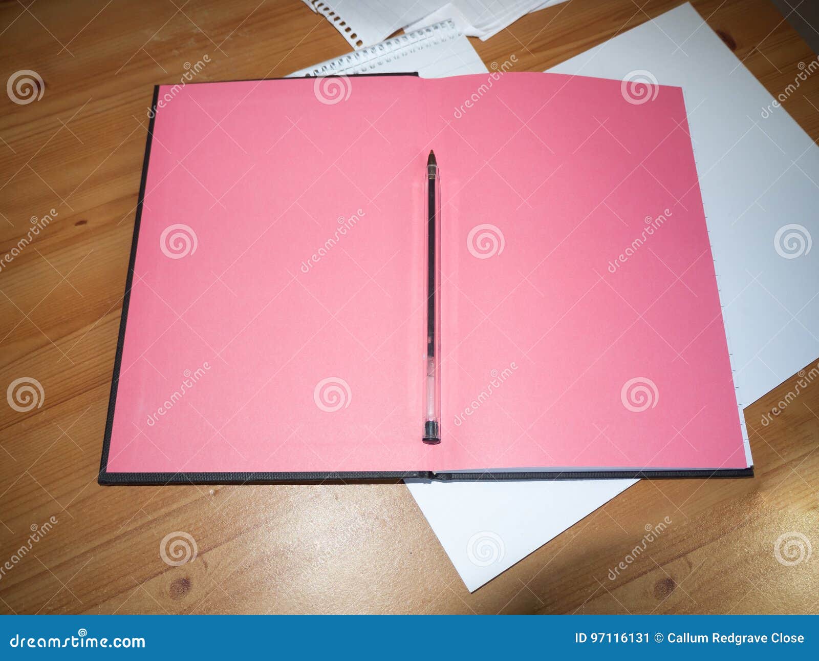 Inside Desktop Notepad with Ball Point Pen for Taking Notes for Stock ...