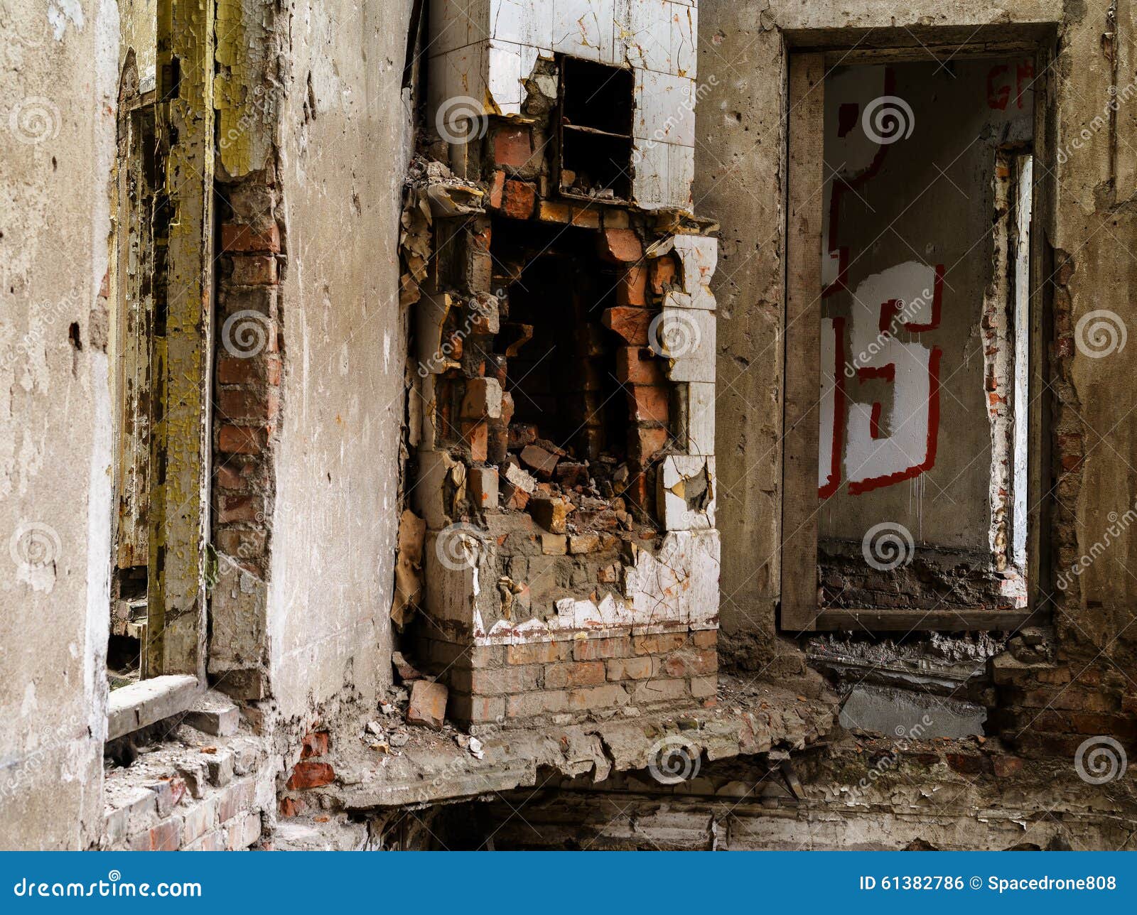 Inside destroyed house stock photo. Image of industrial - 61382786